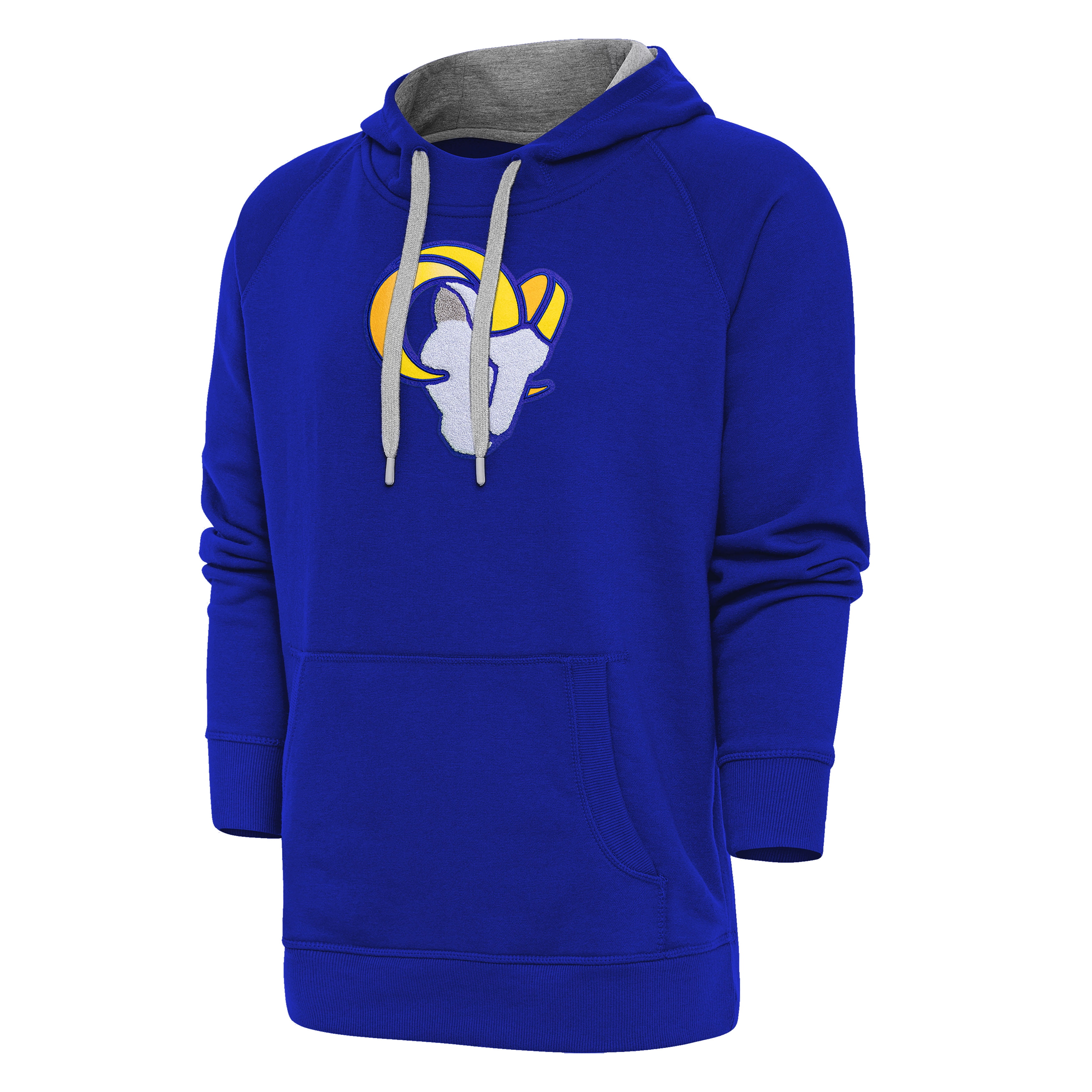 Men's Antigua Royal Los Angeles Rams Victory Chenille Pullover Hoodie ...
