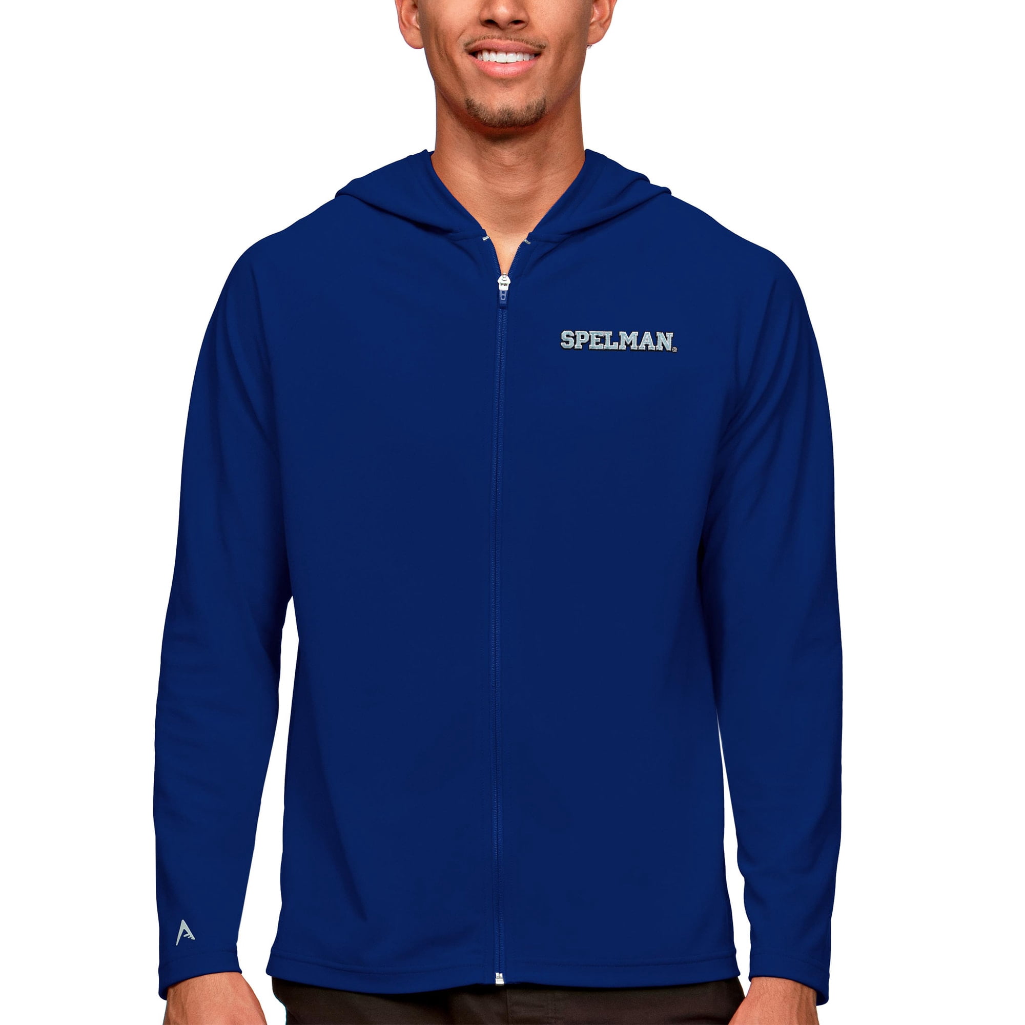 Men's Antigua Royal Spelman College Jaguars Legacy Full-Zip Hoodie ...