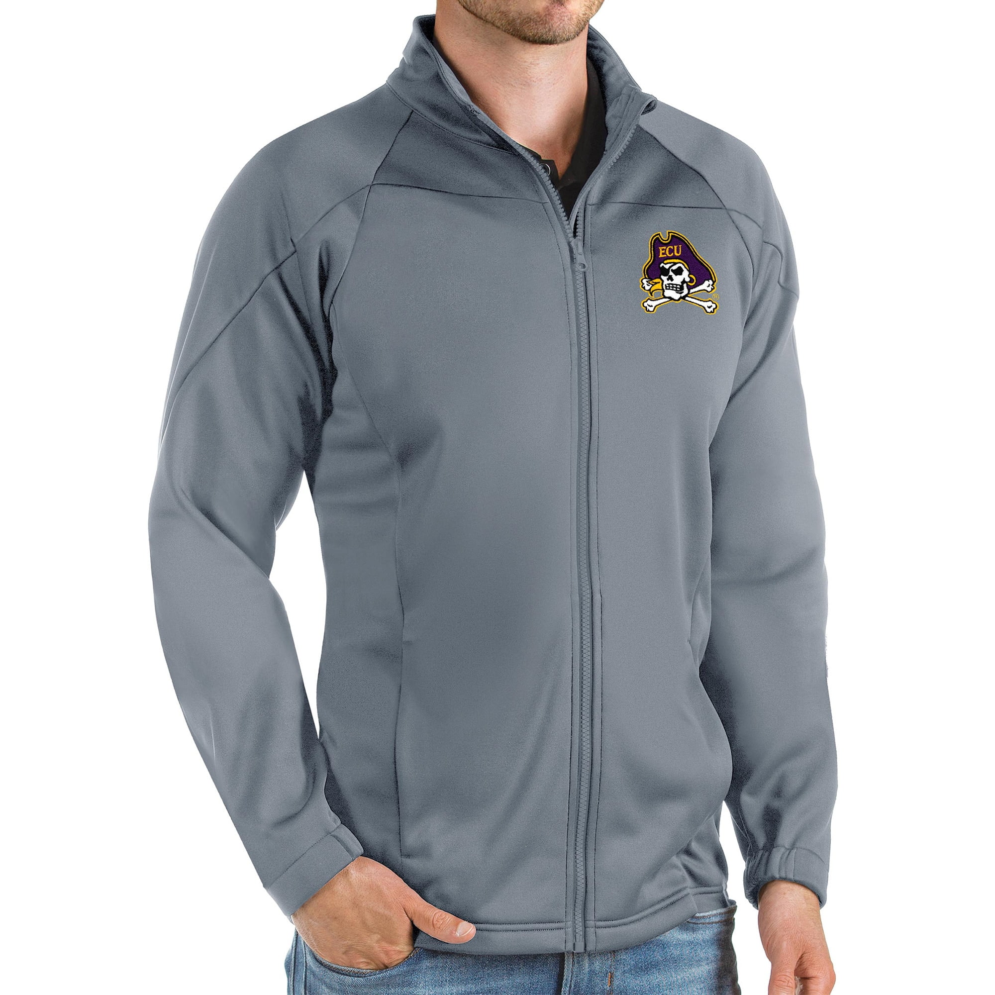 Men's Antigua Steel ECU Pirates Links Full-Zip Golf Jacket - Walmart.com