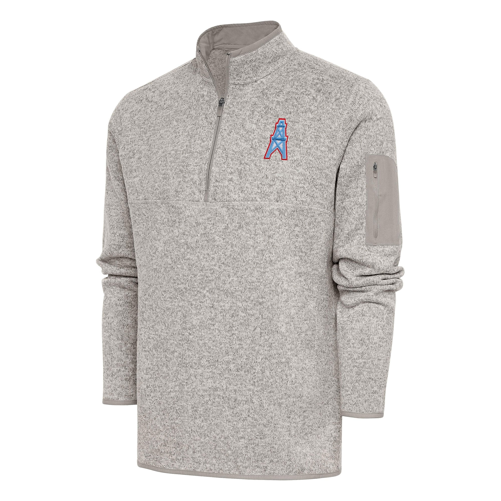 Men's Antigua Tennessee Titans Team Logo Throwback Fortune Quarter-Zip ...
