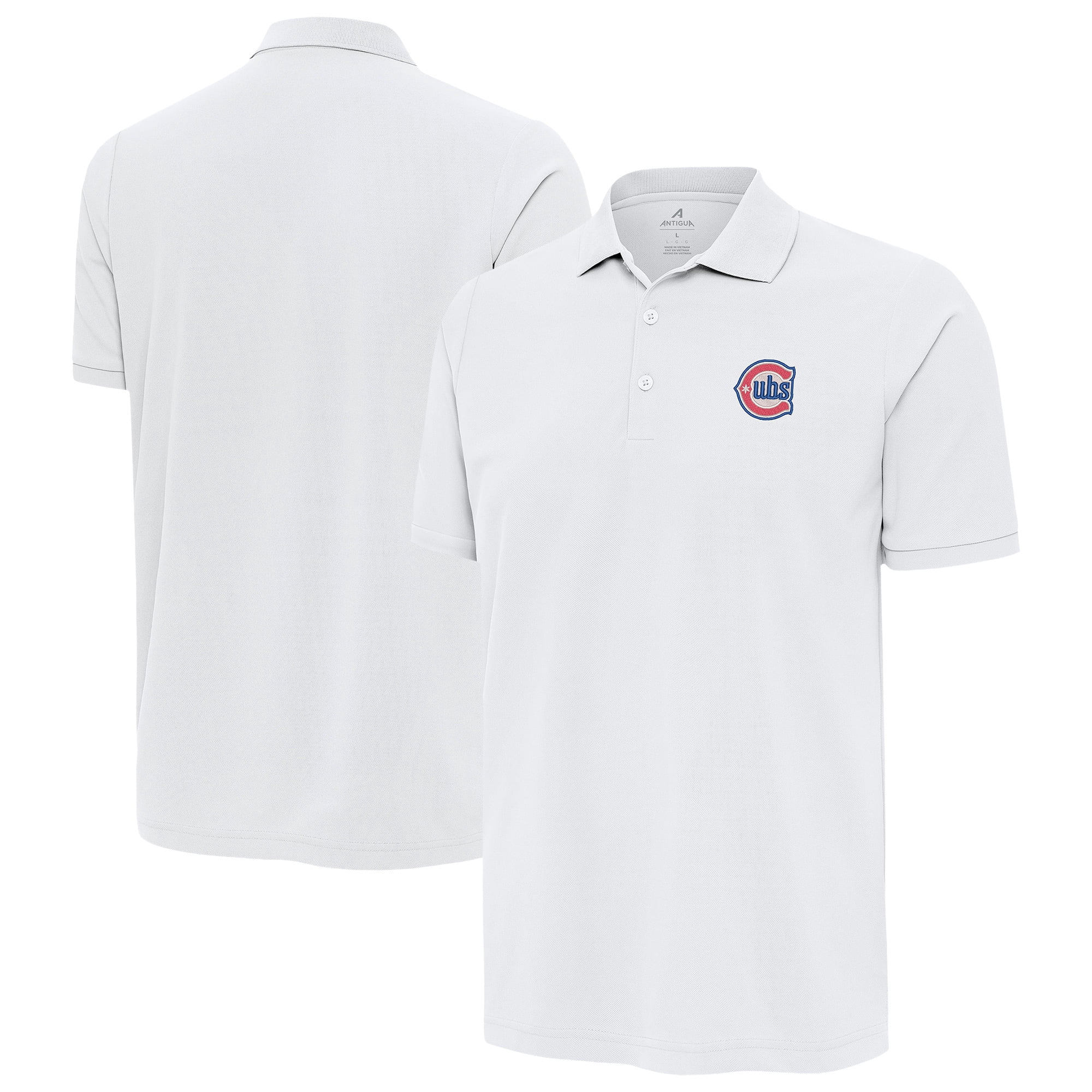 Men's Antigua White Chicago Cubs Alternate Logo Legacy Pique Polo ...