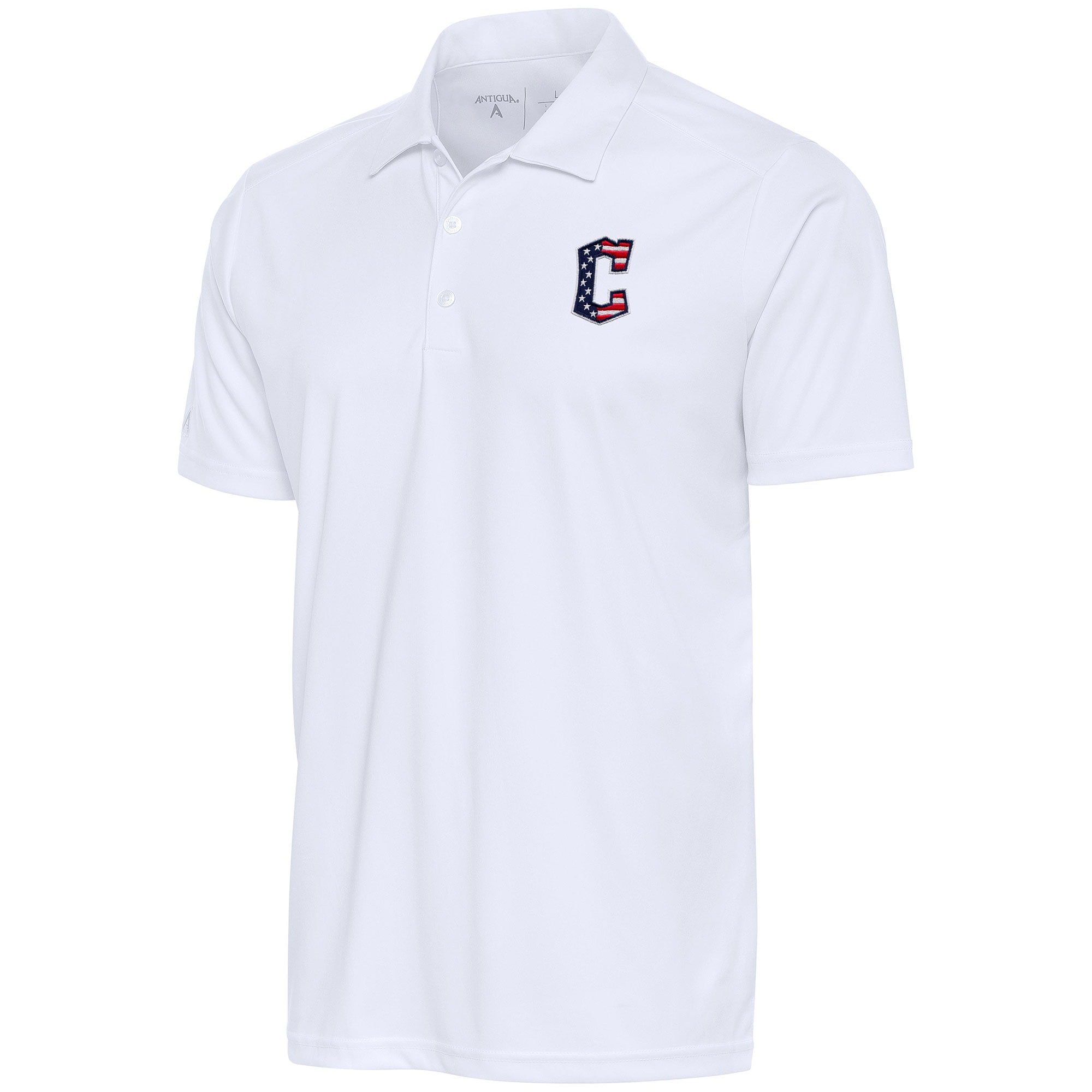 Men's Antigua White Cleveland Guardians Patriotic Tribute Polo ...