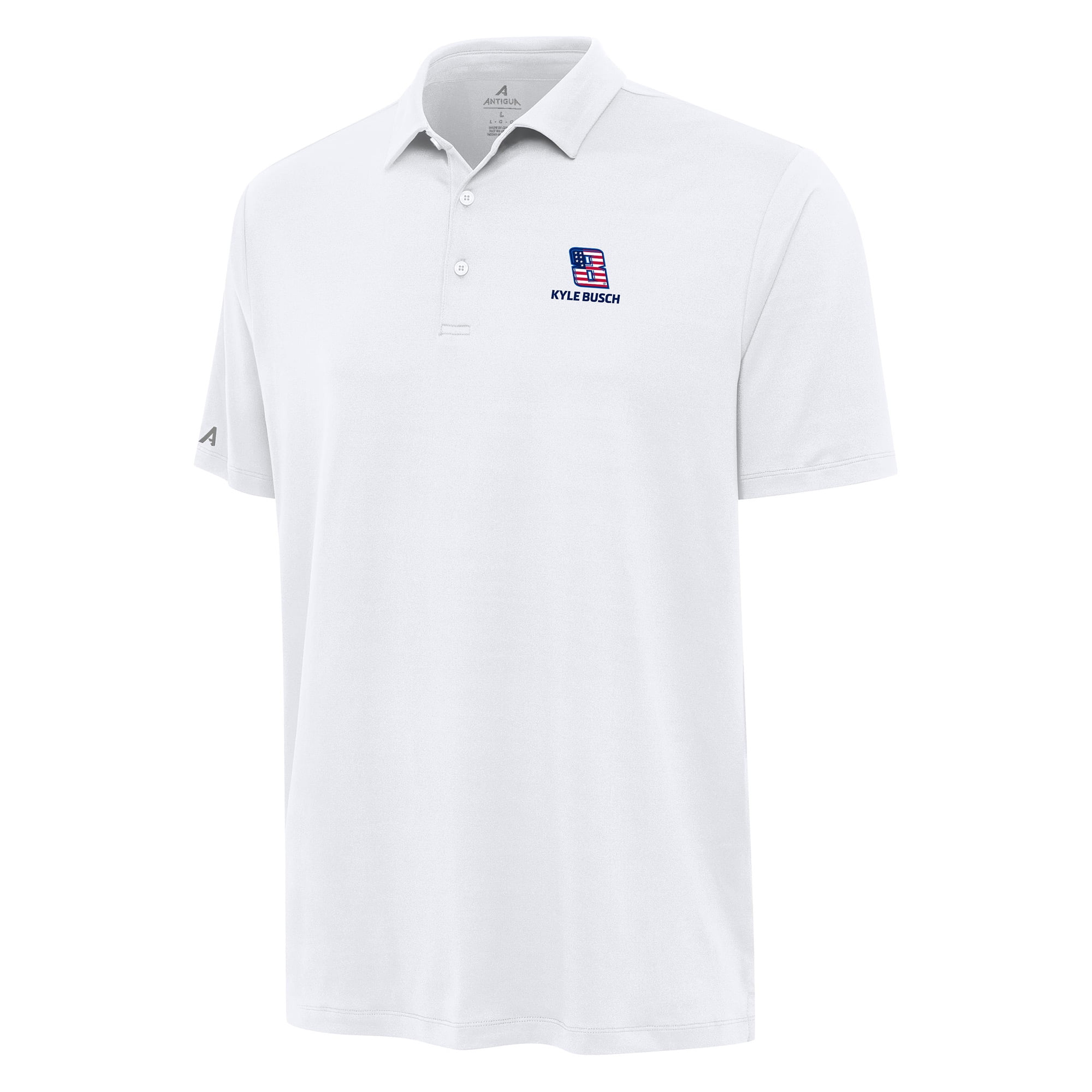 Men's Antigua White Kyle Busch Reprocess Polo - Walmart.com