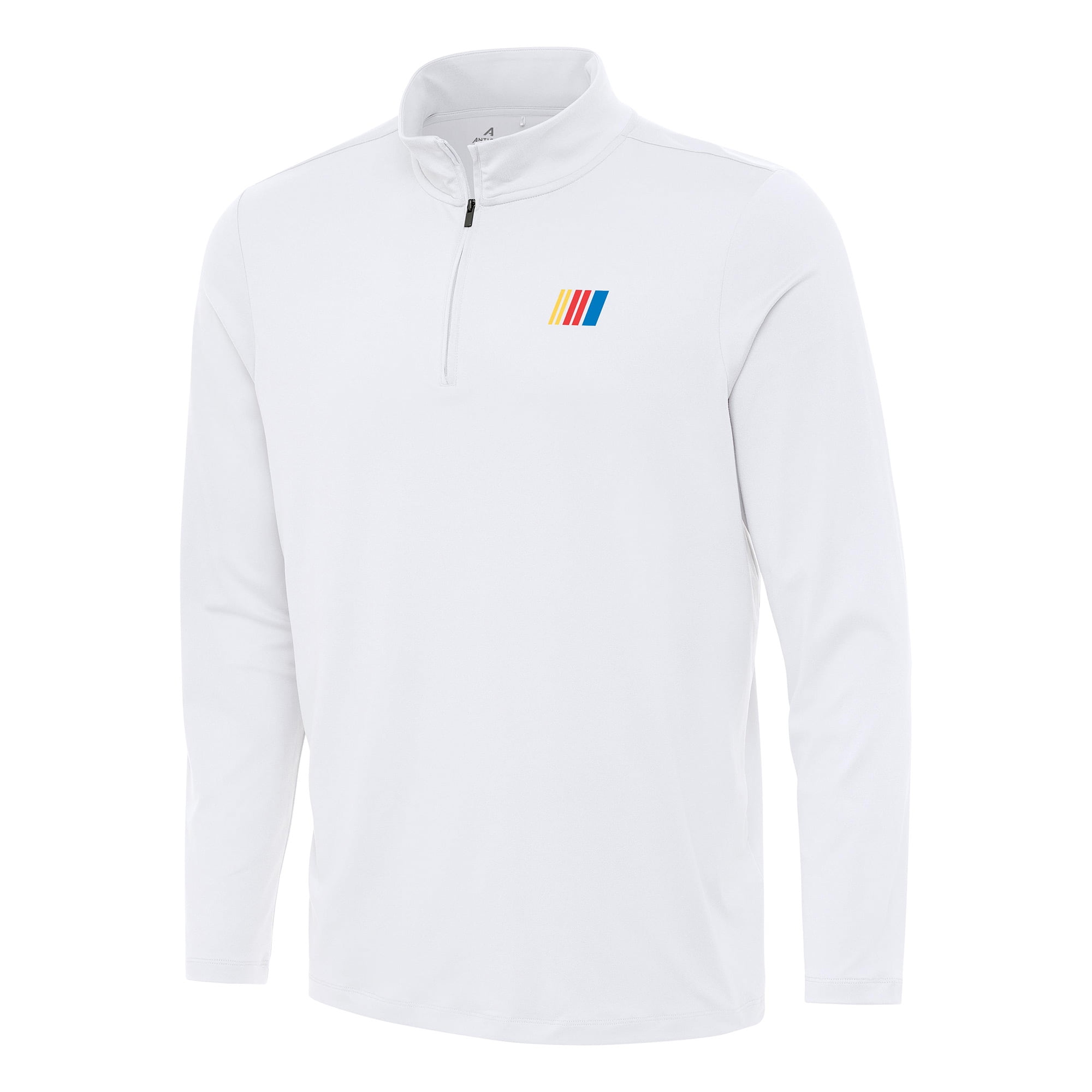 Men's-Antigua White NASCAR Merchandise Reprocess Quarter-Zip Top ...