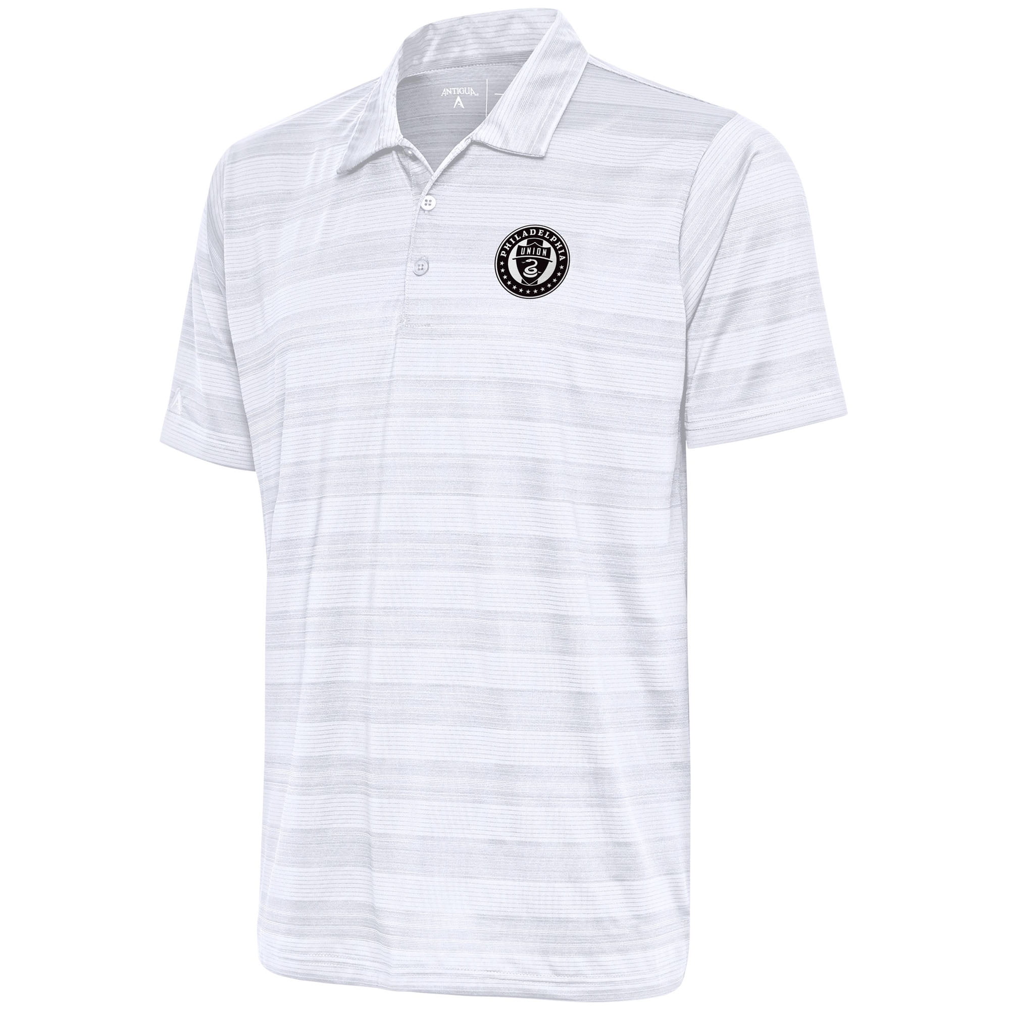 Men's Antigua White Philadelphia Union Brushed Metallic Compass Polo ...
