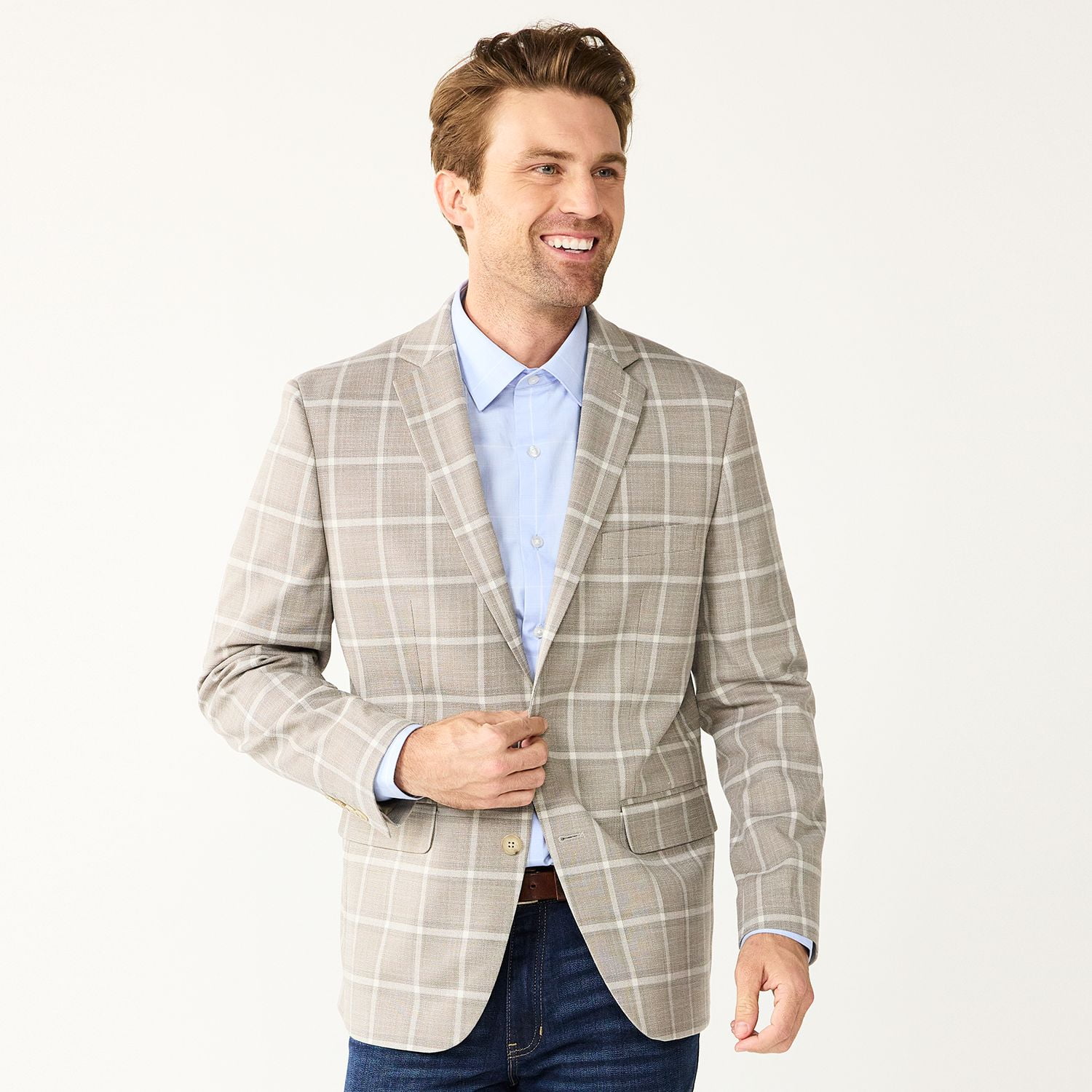 Men's Apt. 9® Premier Flex Slim-Fit Essential Sport Coat Color: Sand ...