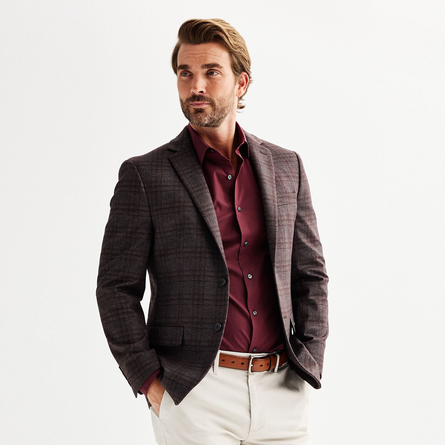 Men's Apt. 9® Premier Flex Slim-Fit Stretch Knit Sport Coat Color: Gray ...