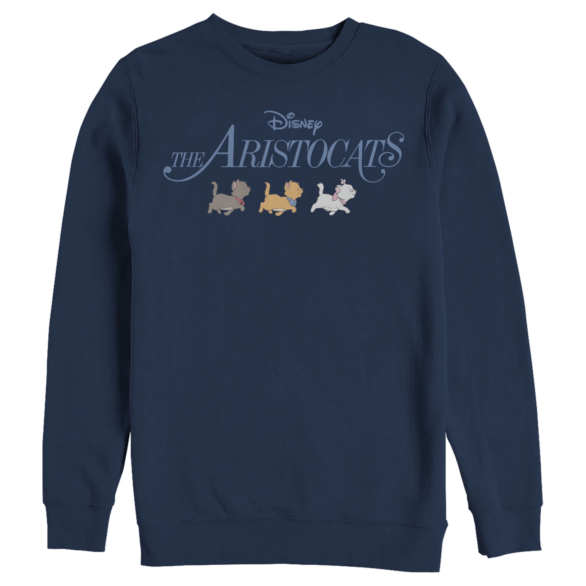 Men's Aristocats Kitten Strut Movie Logo Sweatshirt Navy Blue Medium ...