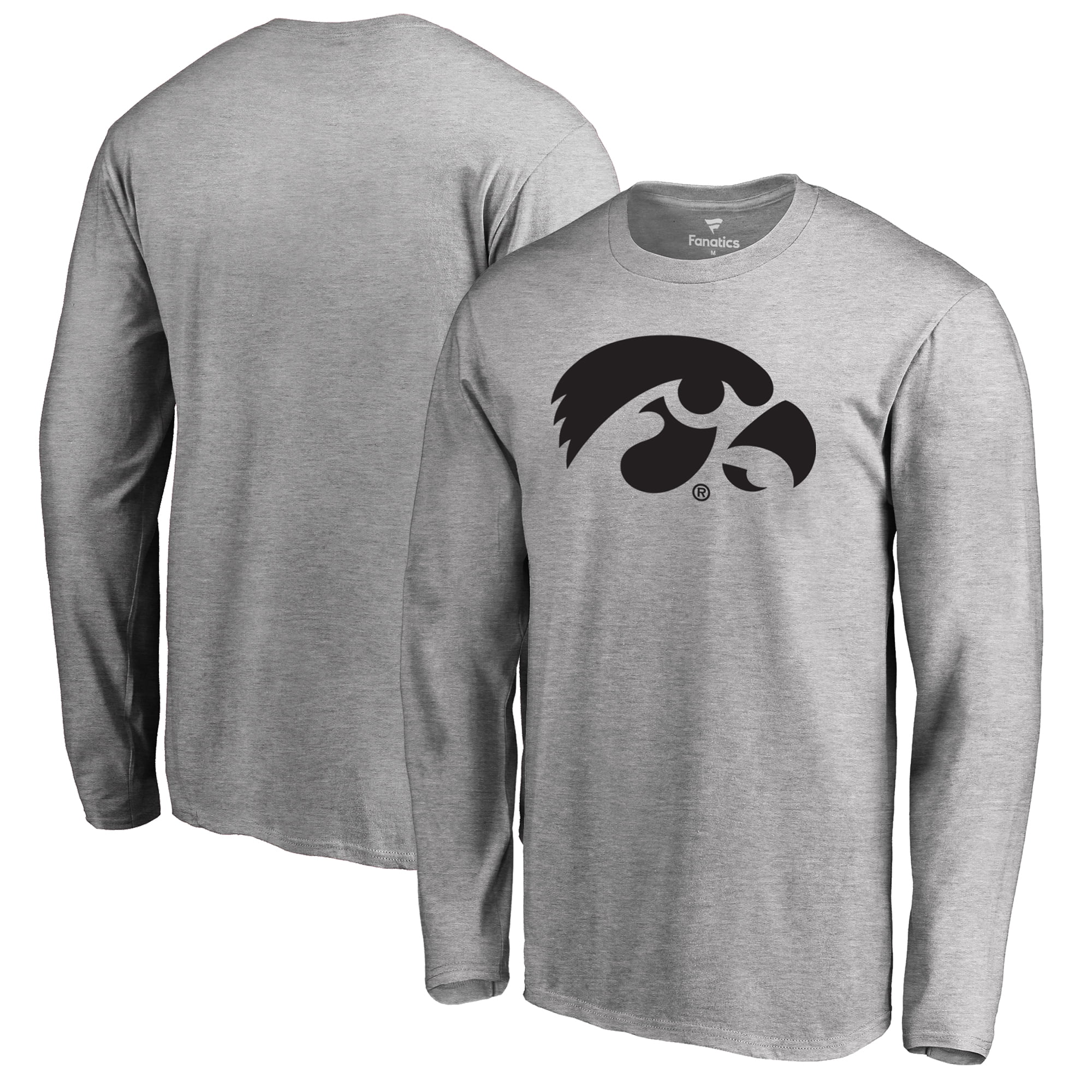 Men's Ash Iowa Hawkeyes Primary Logo Long Sleeve T-Shirt - Walmart.com