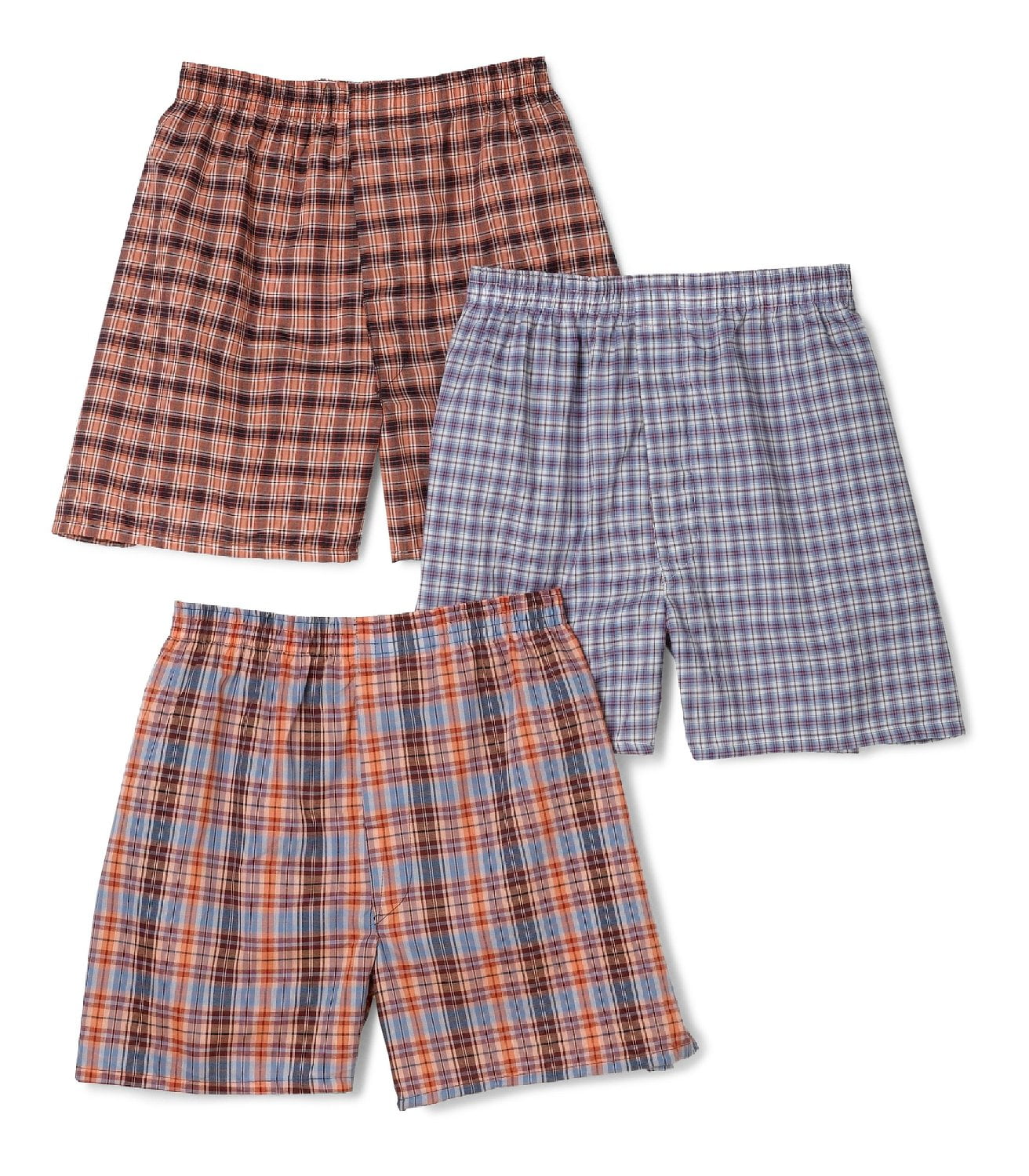 Men's Assorted Tartan Plaid Boxers, 3 Pack - Walmart.com