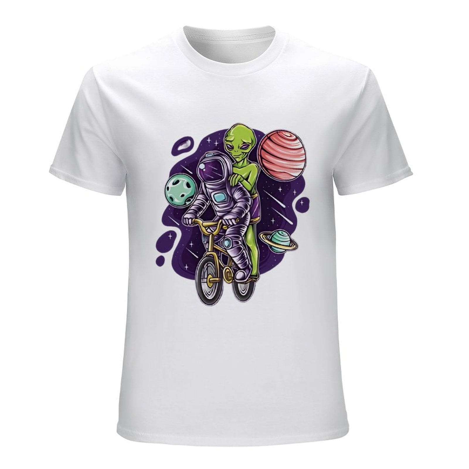 Men's Astronauts and Aliens Cycling T-Shirt Cosmic Adventure Tee ...