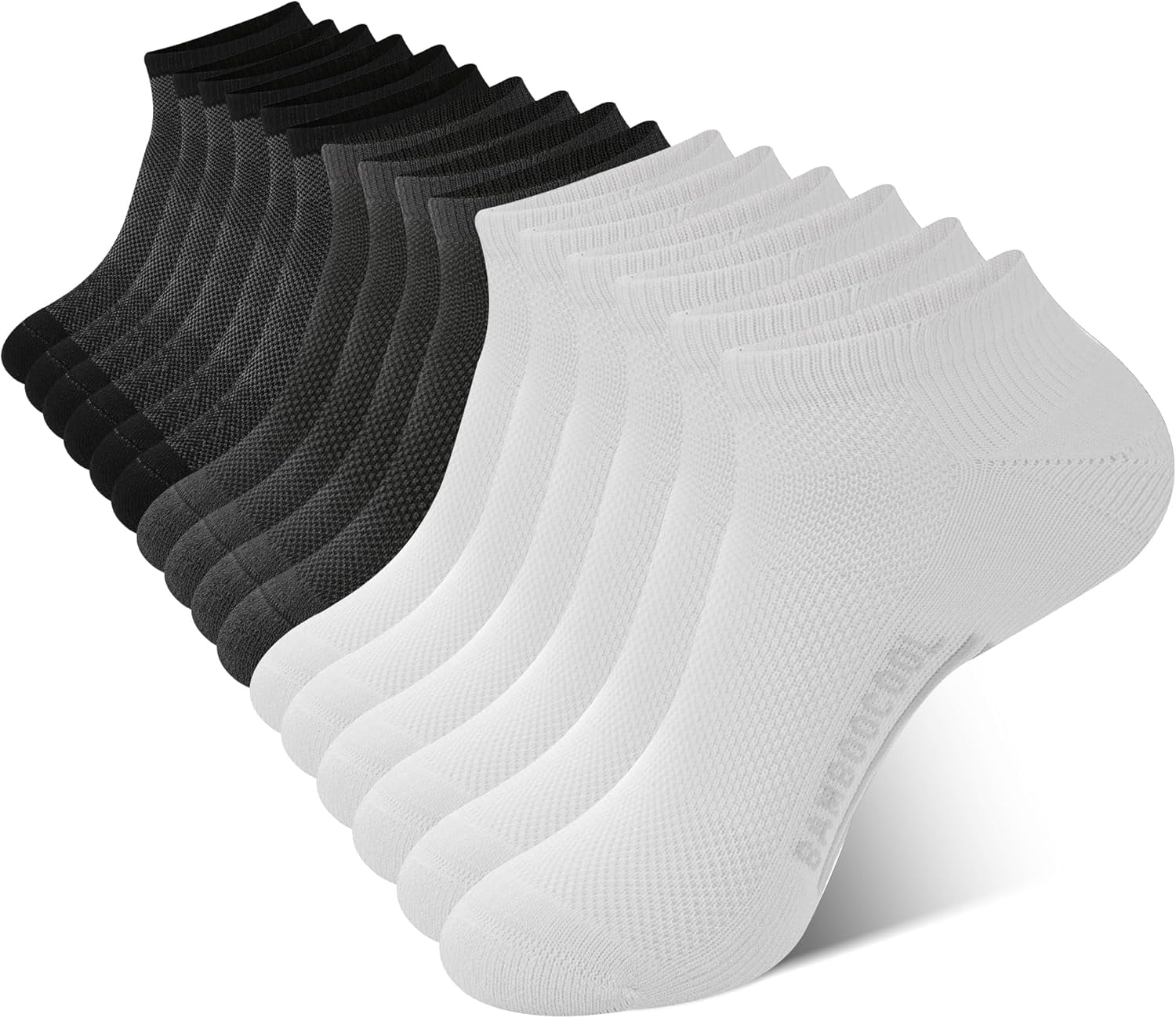 Men's Athletic Ankle Socks Cushioned Wicking, Low Cut Running Mesh ...