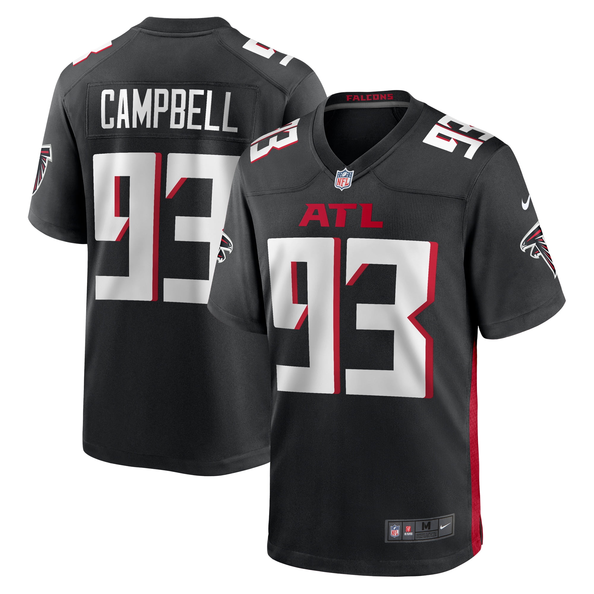 Men's Atlanta Fal_cons Calais Campbell Black Game Player Jersey M ...