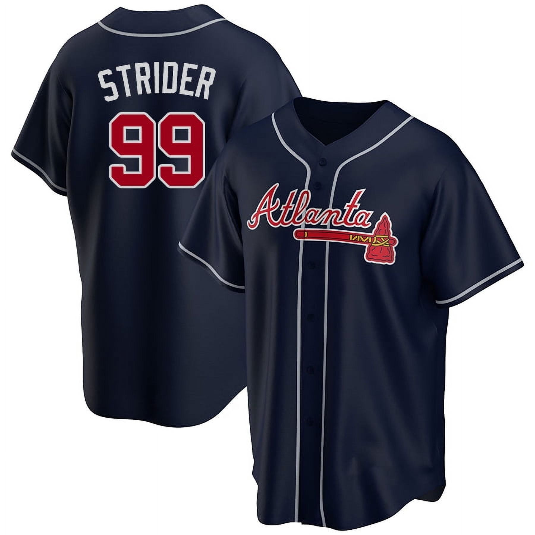 Men's Atlanta Strider 99 Navy Replica Stitched Player T-shirts Sports Tops Fans Uniforms, Small ...