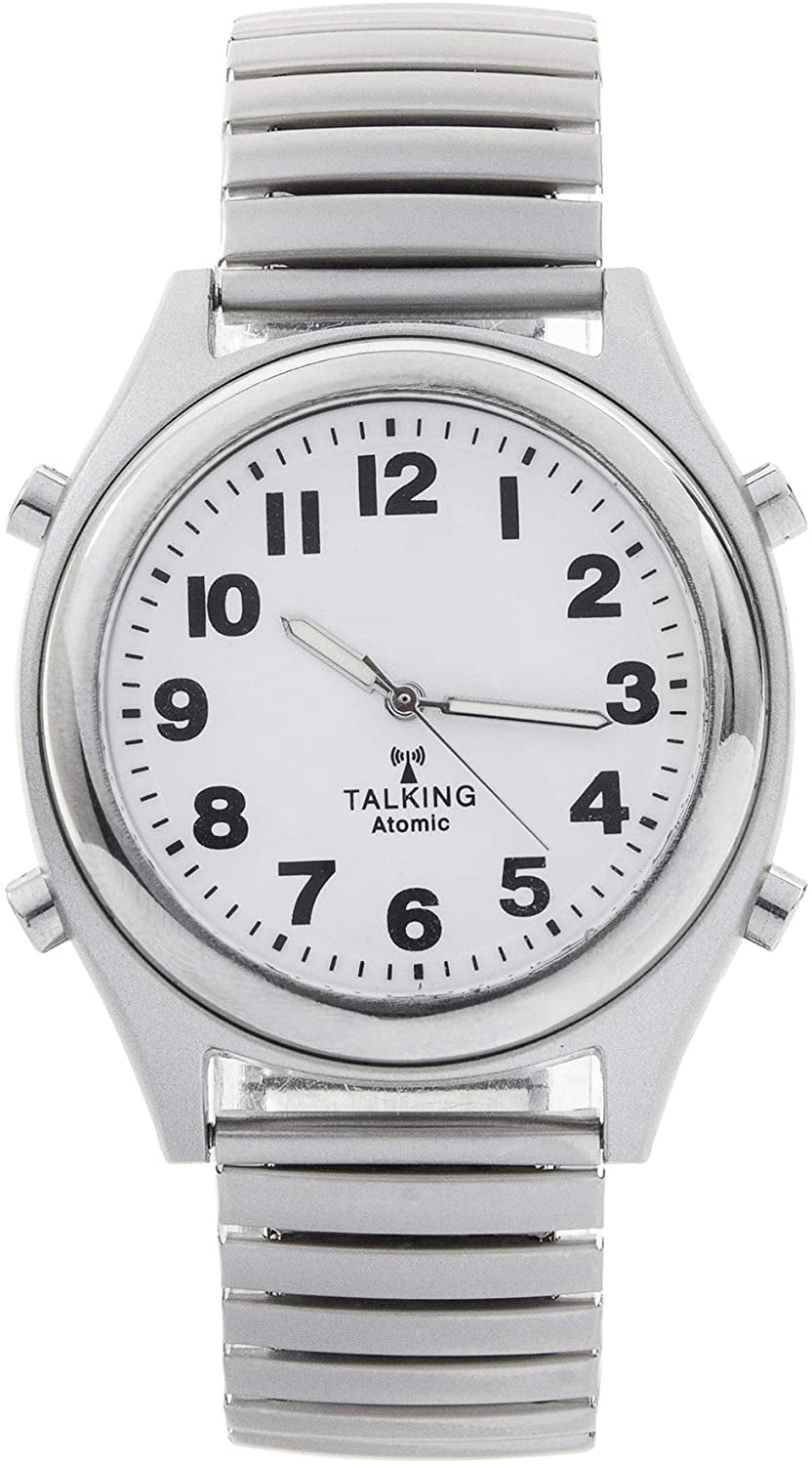 Men's Atomic Talking Watch - White Face with Black Numbers - Unisex ...