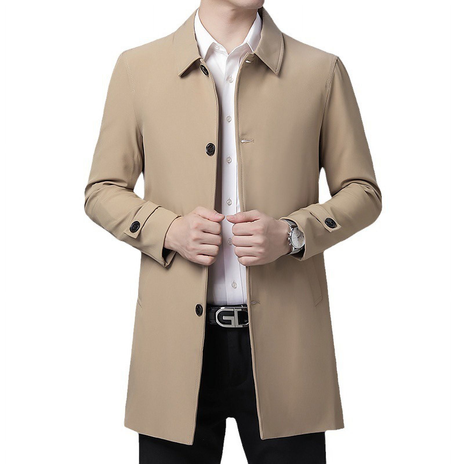 Men's Autumn Business Casual Trench Coat Non-iron Processing Medium ...
