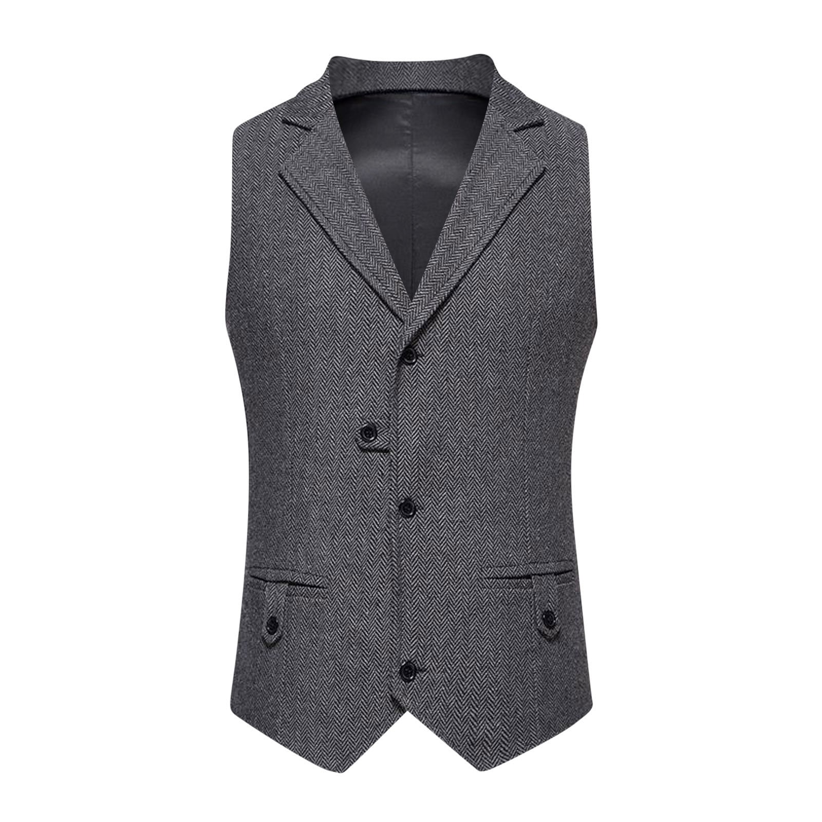 Men's Autumn Retro Lapel Single Fashion Suit Vest - Walmart.com