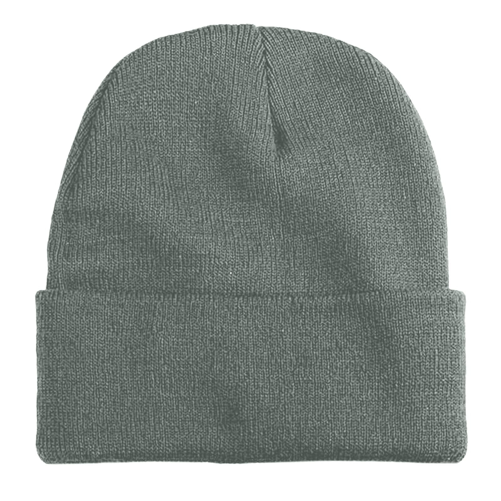 Men's Autumn Winter Outdoor Pull-On Knit Hat - Acrylic Stretch Turn-Up ...