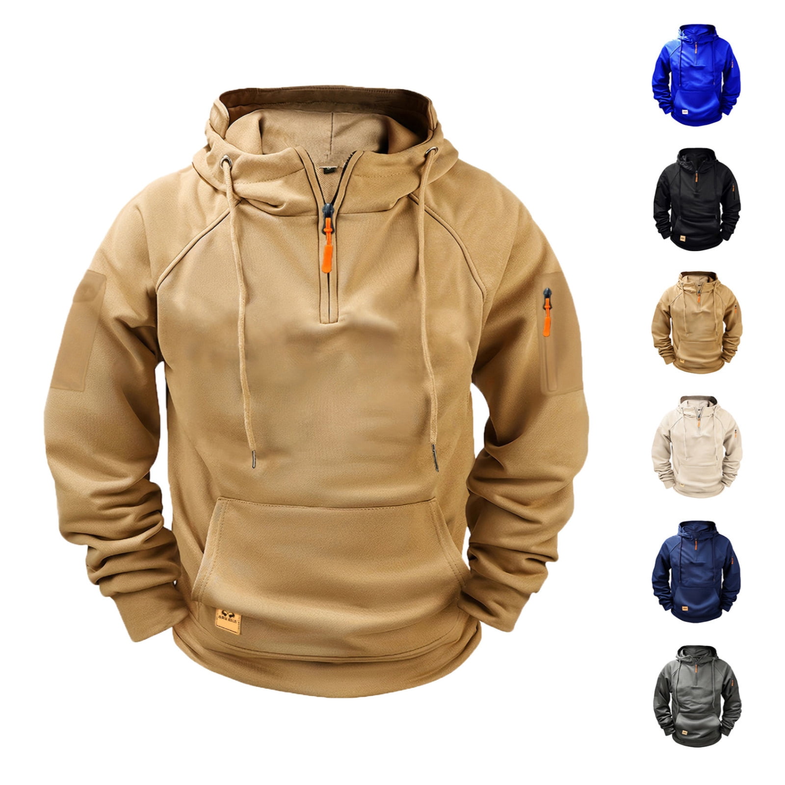 Men's Autumn Winter Tactical Sweatshirt 1/4 Zipper Long Sleeve Sports ...