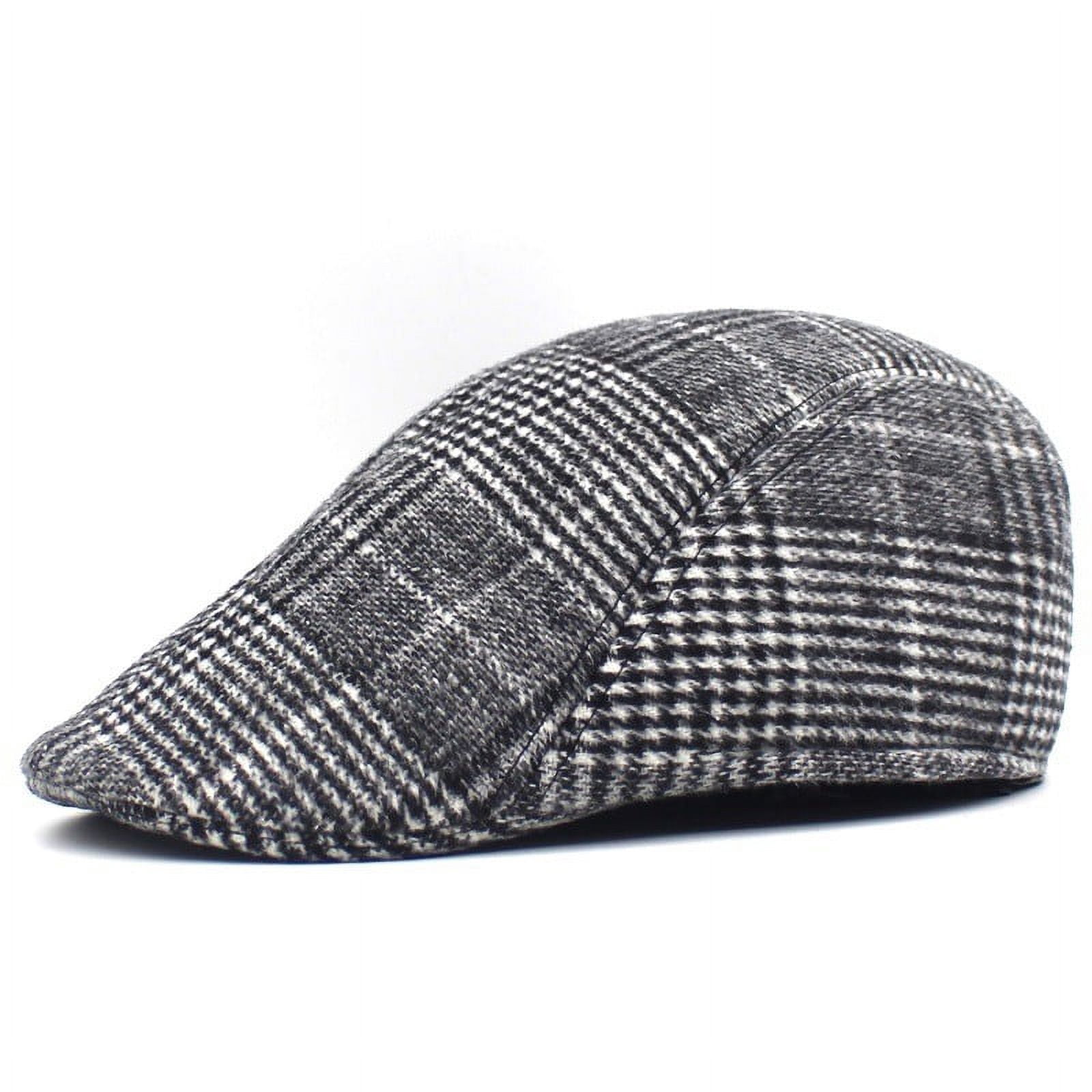 Men's Autumn Winter Thick Warm Cap Beret Golf Taxi Driver Newsboy Hat ...