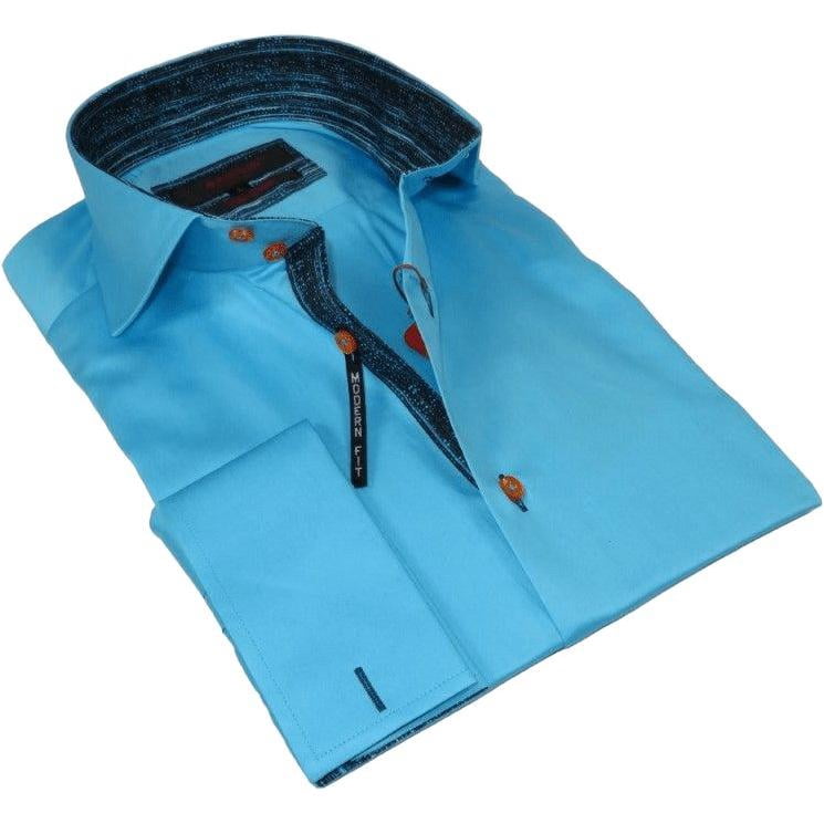 Men's Axxess Turkey Shirt 100% Cotton High Collar 224-08 French Cuffs ...