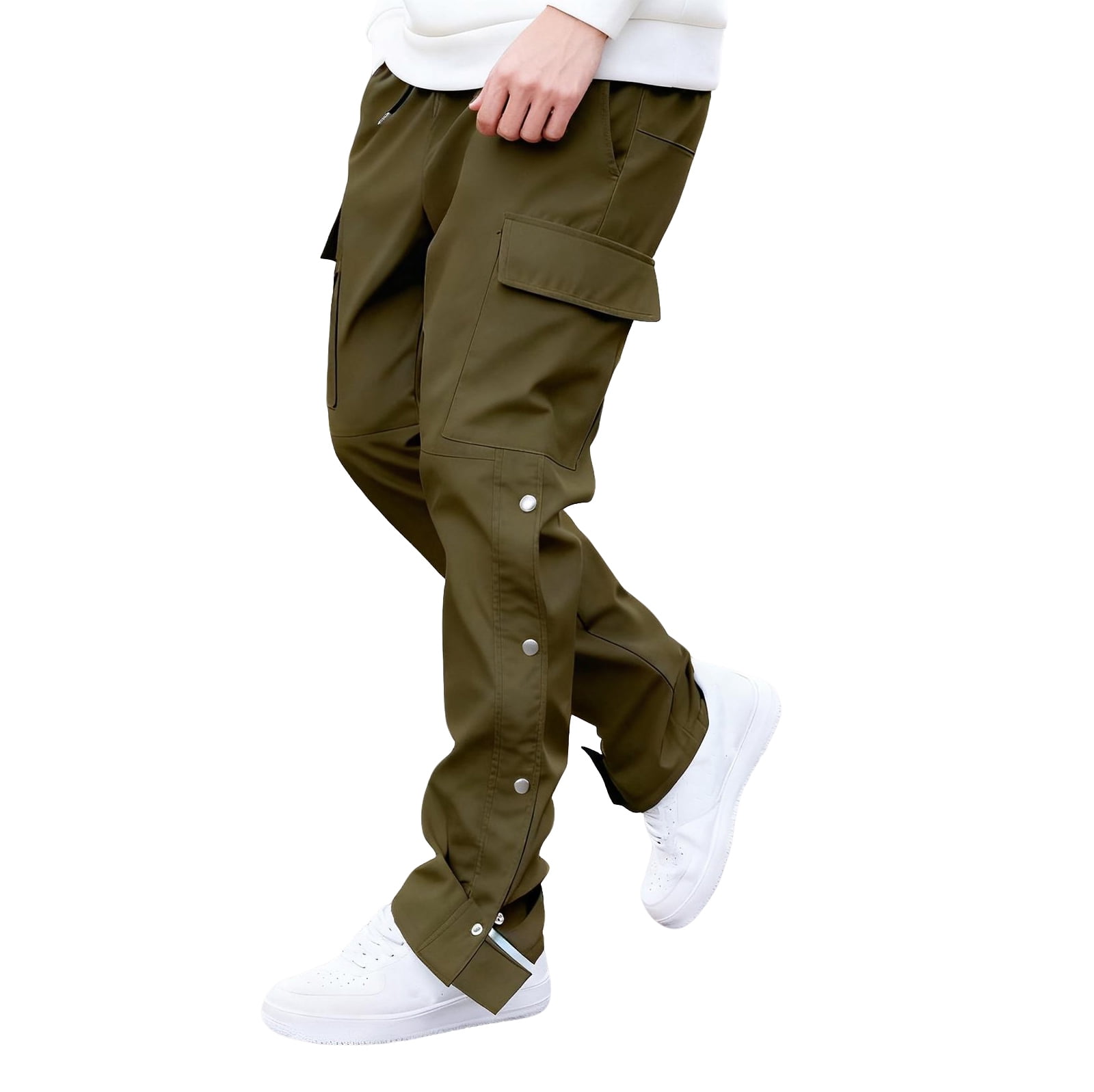 Men's Baggy Cargo Pants with Pockets Straight Leg Joggers Casual ...