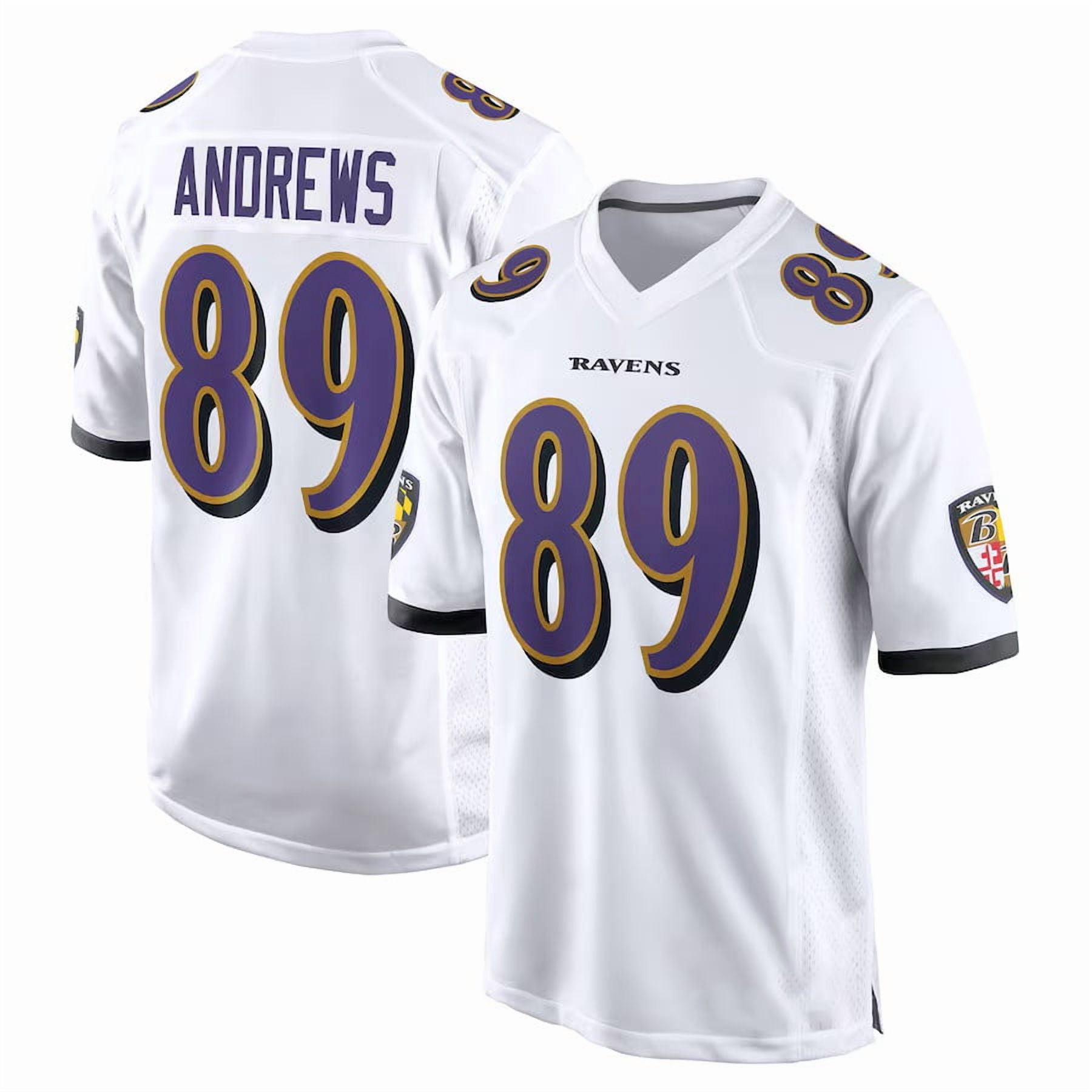 Men's Baltimore Andrews 89 White Sports Player Game Stitched Name ...