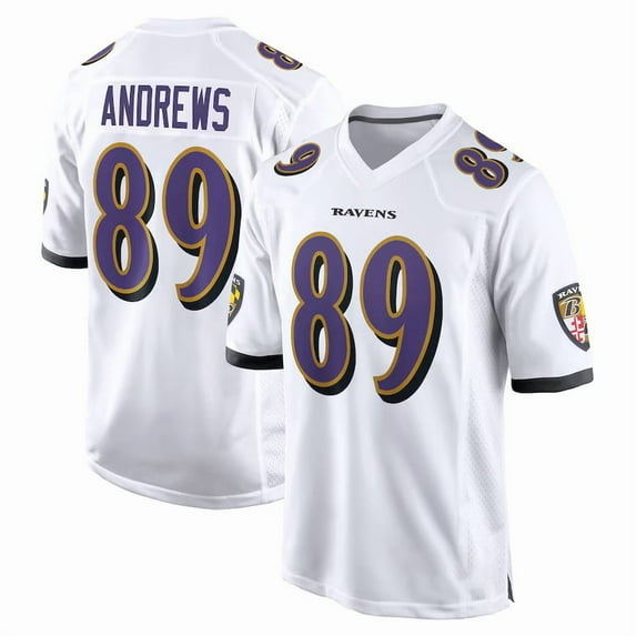 Men's Baltimore Andrews 89 White Sports Player Game Stitched Name ...