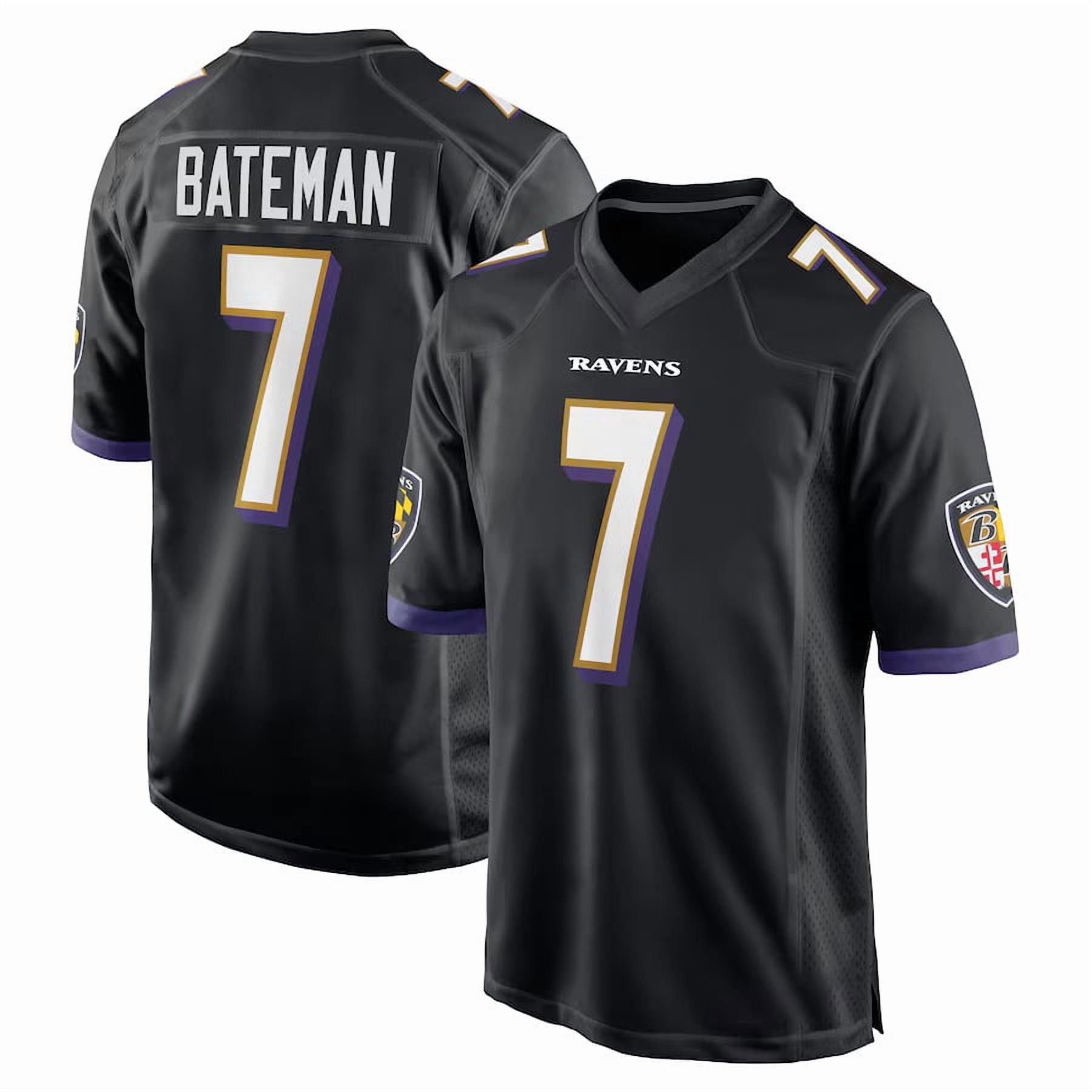 Men's Baltimore Bateman 7 Black Sports Player Game Stitched Name Number ...