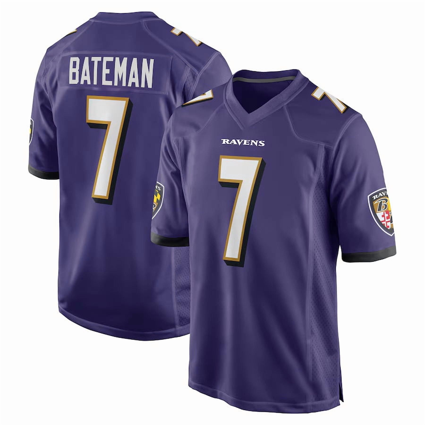 Men's Baltimore Bateman 7 Purple Sports Player Game Stitched Name ...