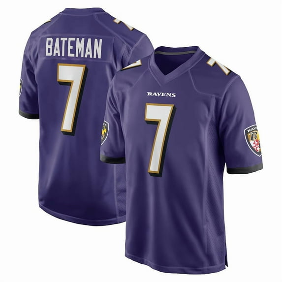 Men's Baltimore Bateman 7 Purple Sports Player Game Stitched Name ...