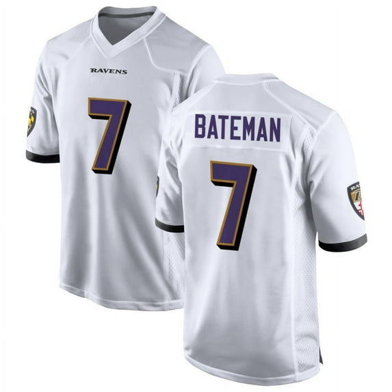Men's Baltimore Bateman 7 White Sports Player Game Stitched Name Number ...