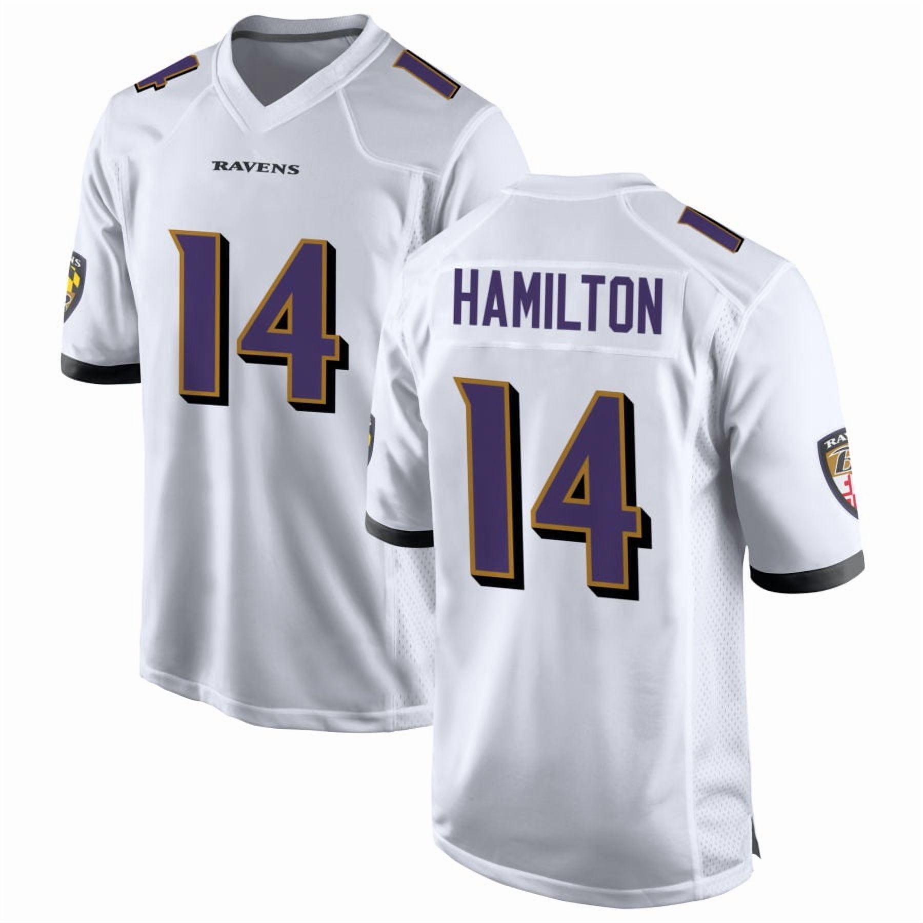 Men's Baltimore Hamilton 14 White Stitched Player Game T-Shirts, Sports ...