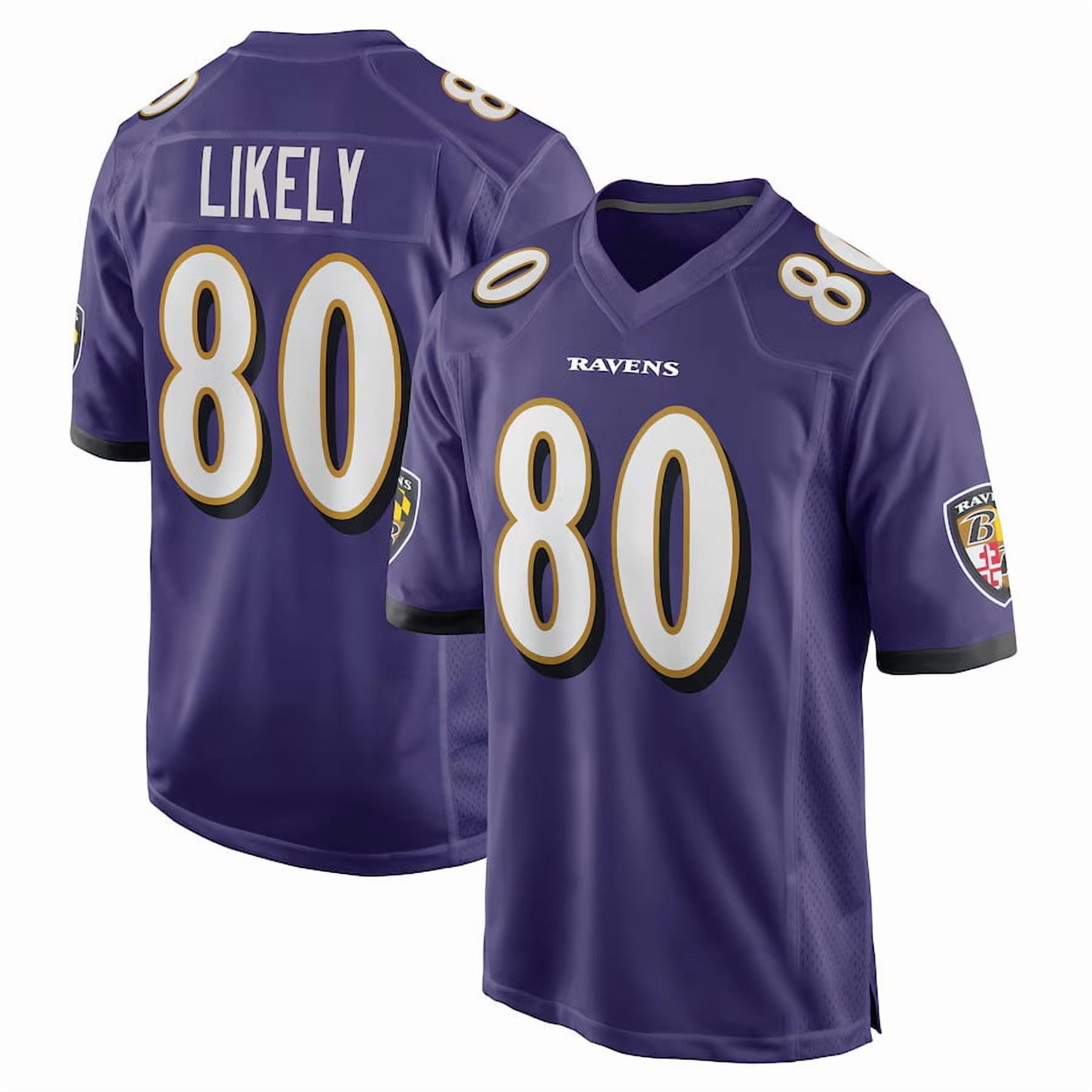 Men's Baltimore Likely 80 Purple Sports Player Game Stitched Name ...
