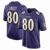 Men's Baltimore Likely 80 Purple Sports Player Game Stitched Name ...