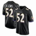 Men's Baltimore R.Lewis 52 Black Sports Player Game Stitched Name ...