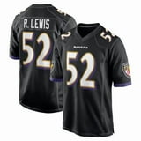 Men's Baltimore R.Lewis 52 Black Sports Player Game Stitched Name ...