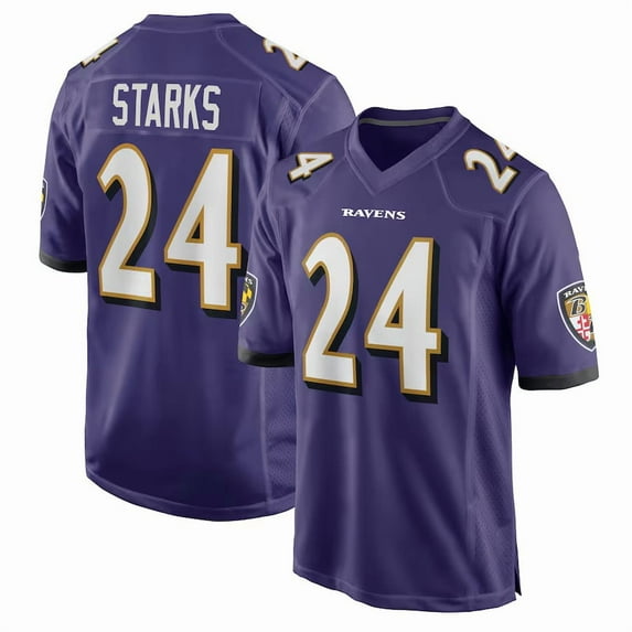 Men's Baltimore Starks 24 Purple Sports Player Game Stitched Name ...