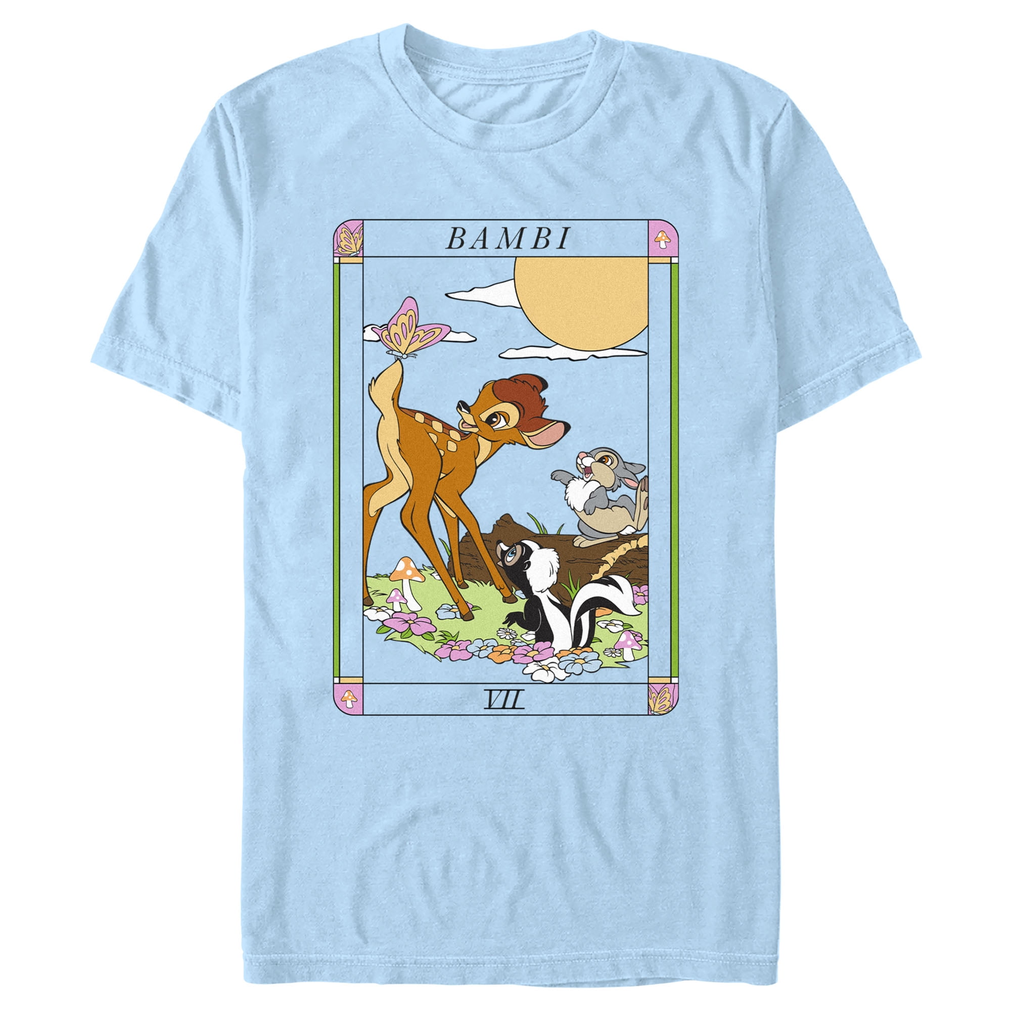 Men's Bambi Friends Tarot Card Graphic Tee Light Blue Large - Walmart.com