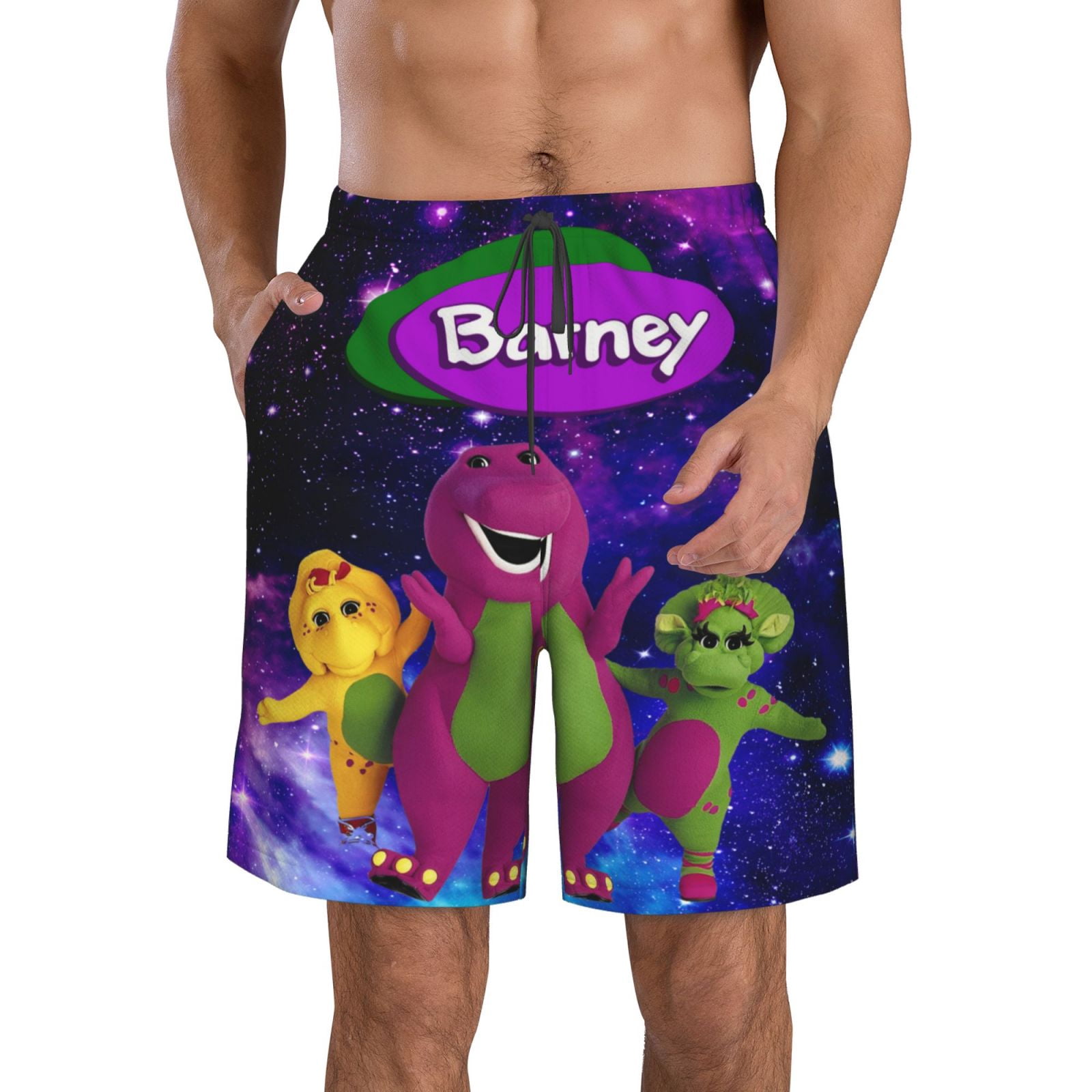 Men's Barney And Friends Swim Trunks Quick Dry Bathing Suits Holiday ...