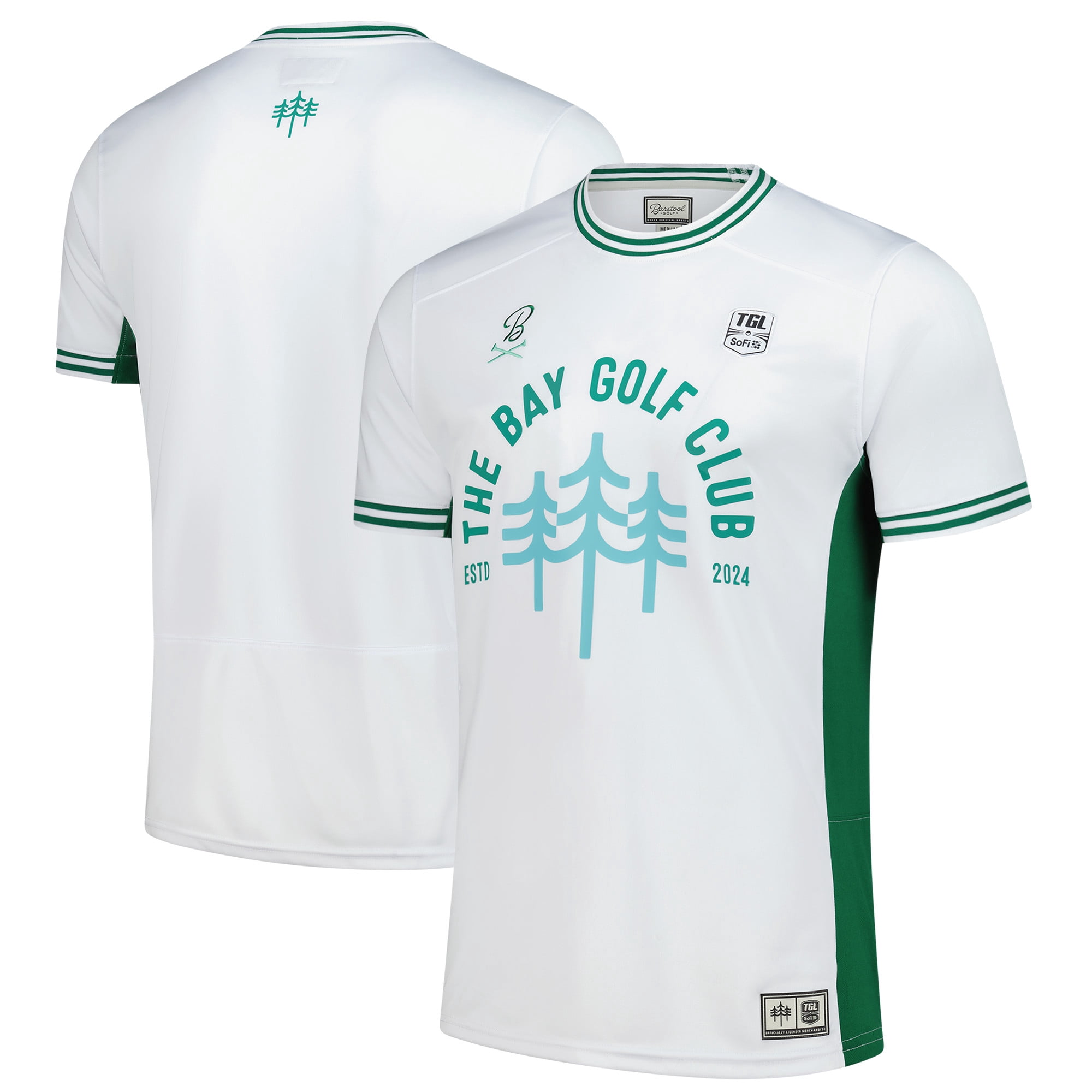 Men's-Barstool Golf White/Green The Bay Golf Club TGL Team Jersey ...