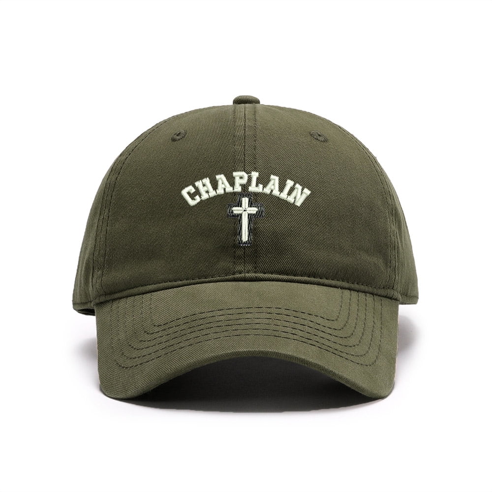 Men's Baseball Caps Embroidered Christain Chaplain Cross Washed Cotton ...