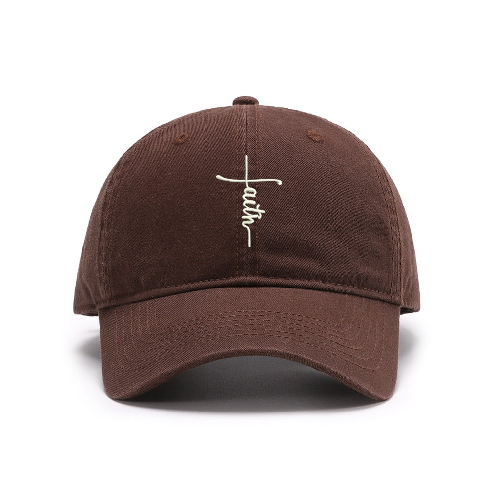 Men's Baseball Caps Embroidered Jesus Cross Washed Cotton Vintage Dad ...