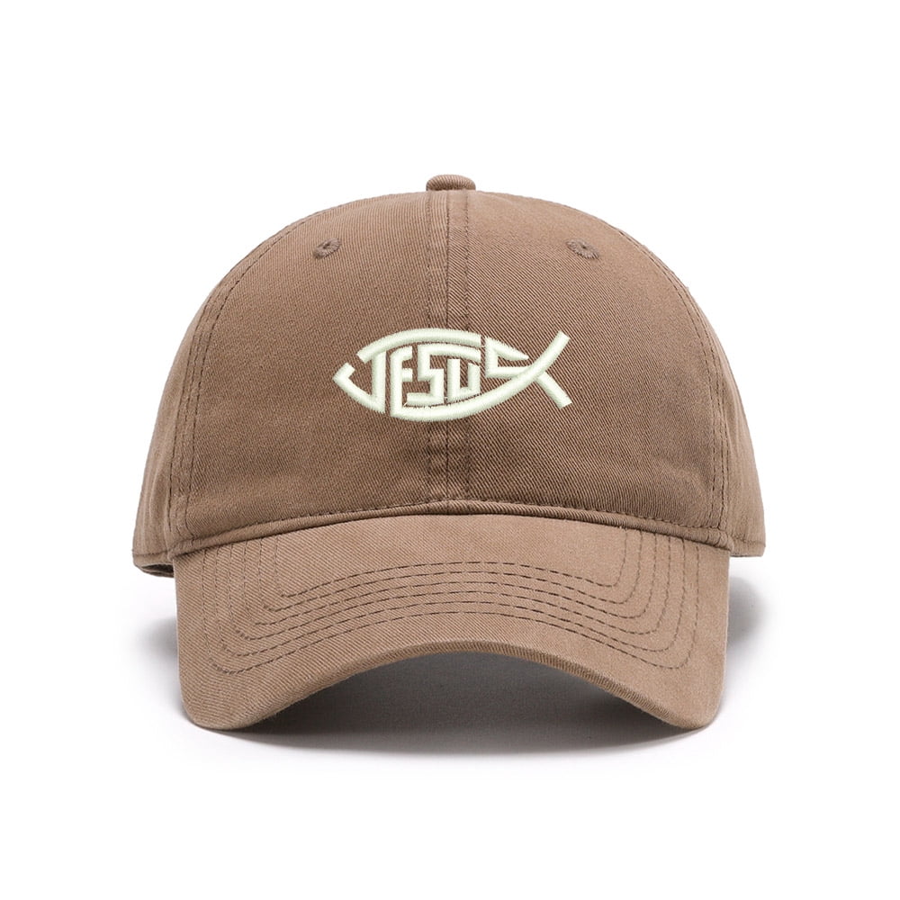 Men's Baseball Caps Embroidered Jesus Fish Christian Faith Washed ...