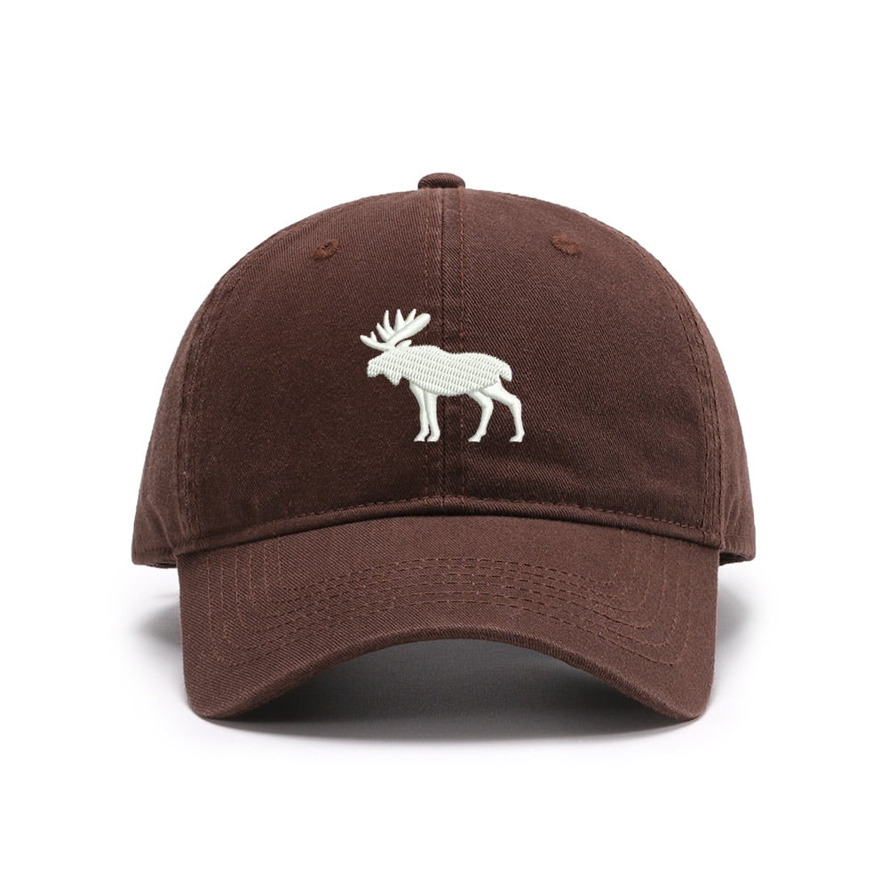 Men's Baseball Caps Embroidered Moose Silhouette Washed Cotton Vintage ...