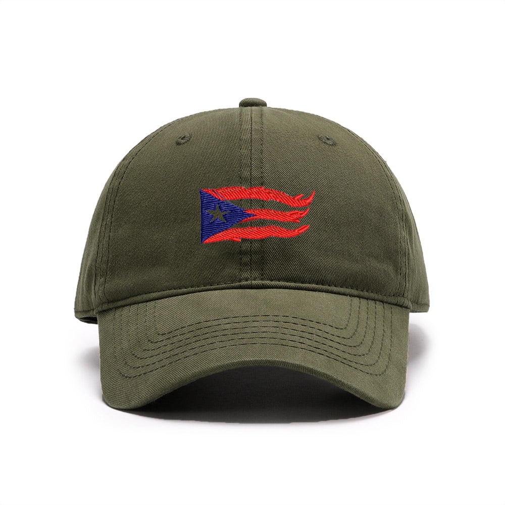 Men's Baseball Caps Embroidered Puerto Rico Flame Flag Washed Cotton ...