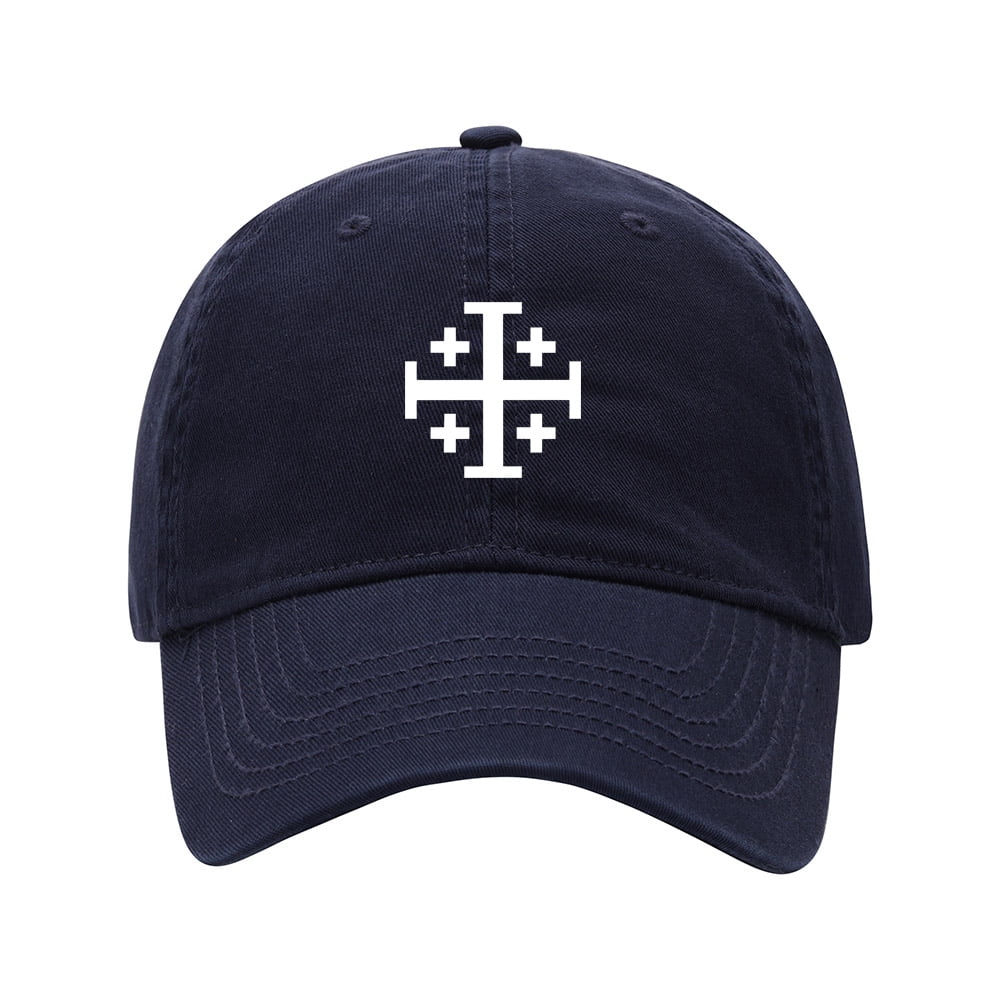 Men's Baseball Caps Jerusalem Cross Printed Washed Cotton Dad Hat ...