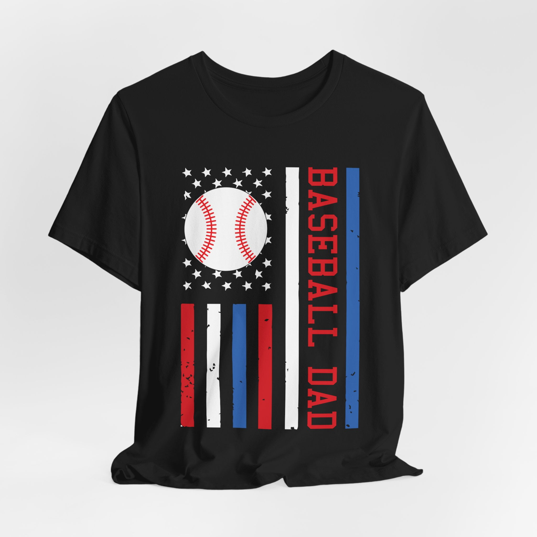 Men's Baseball Dad Red White Blue Flag Shirt - Walmart.com