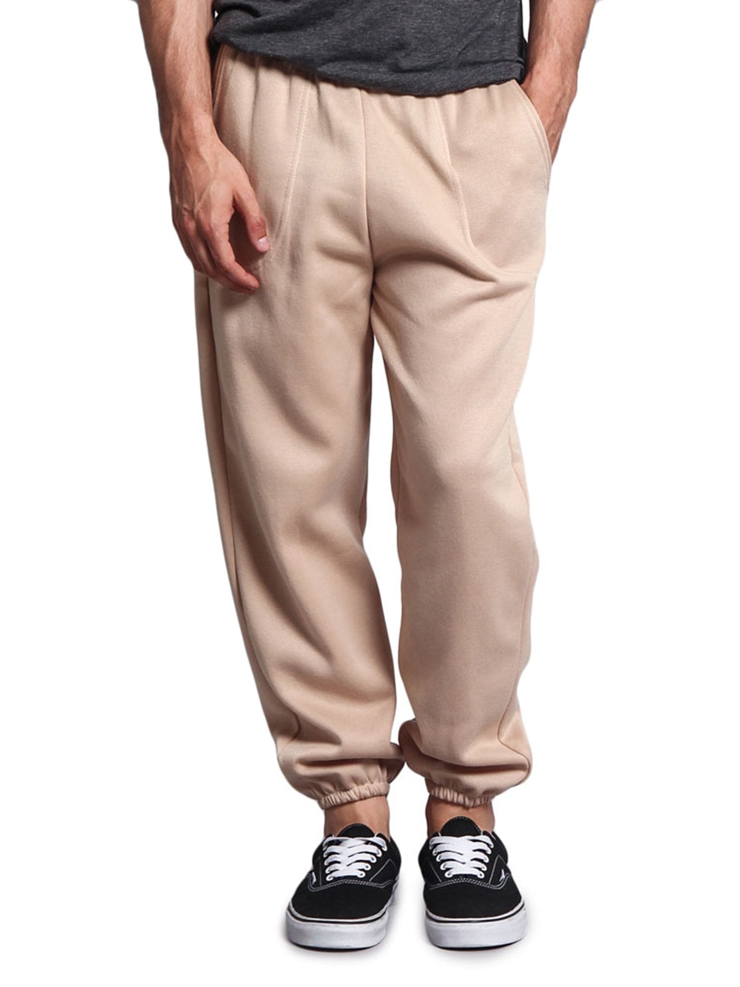 Men's Basic Fleece Jogger Sweatpants with Pockets, Up to 5X - Walmart.com