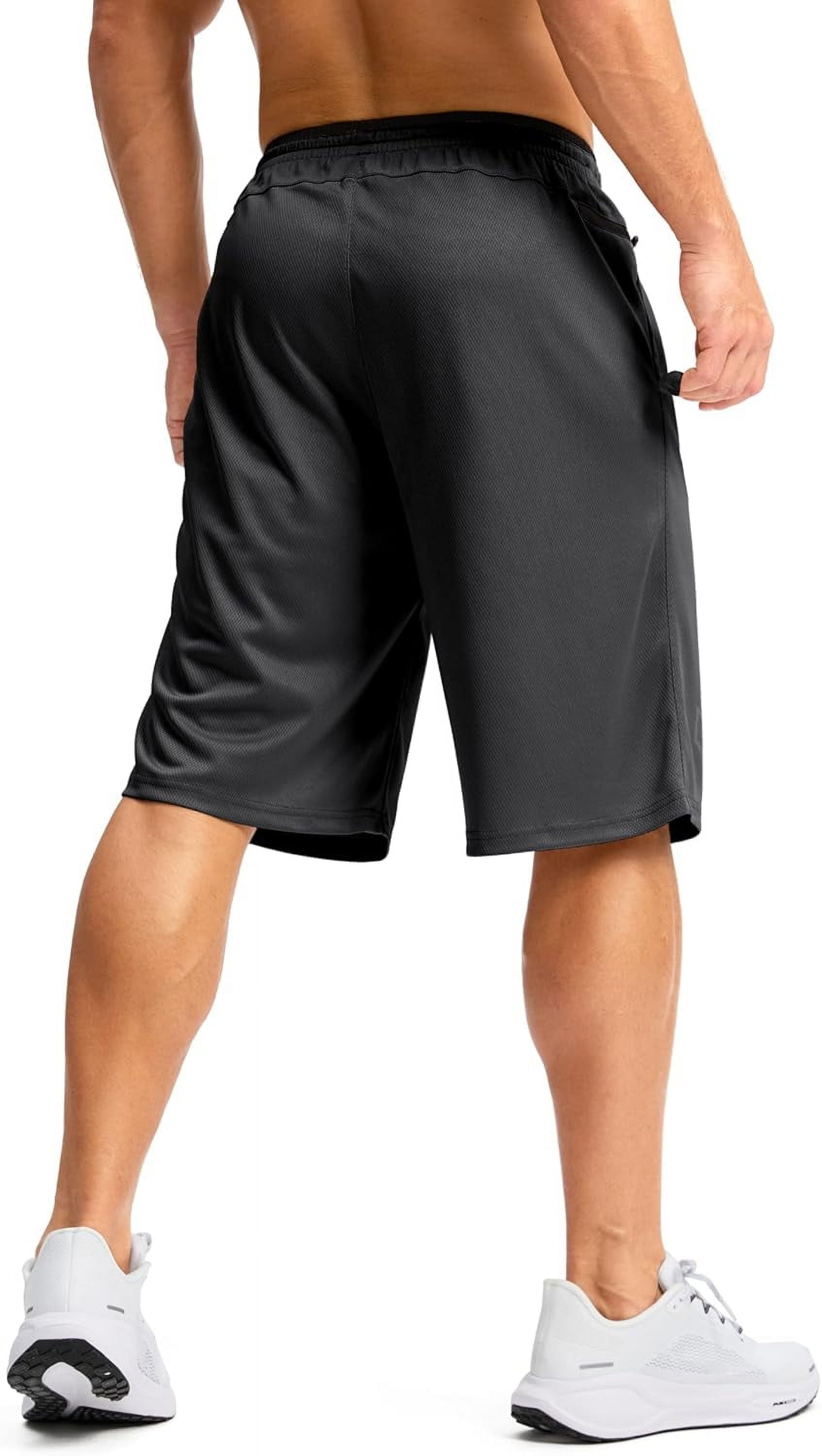 Men's Basketball Shorts with Zipper Pocket 11' Mesh Quick Dry Gym ...